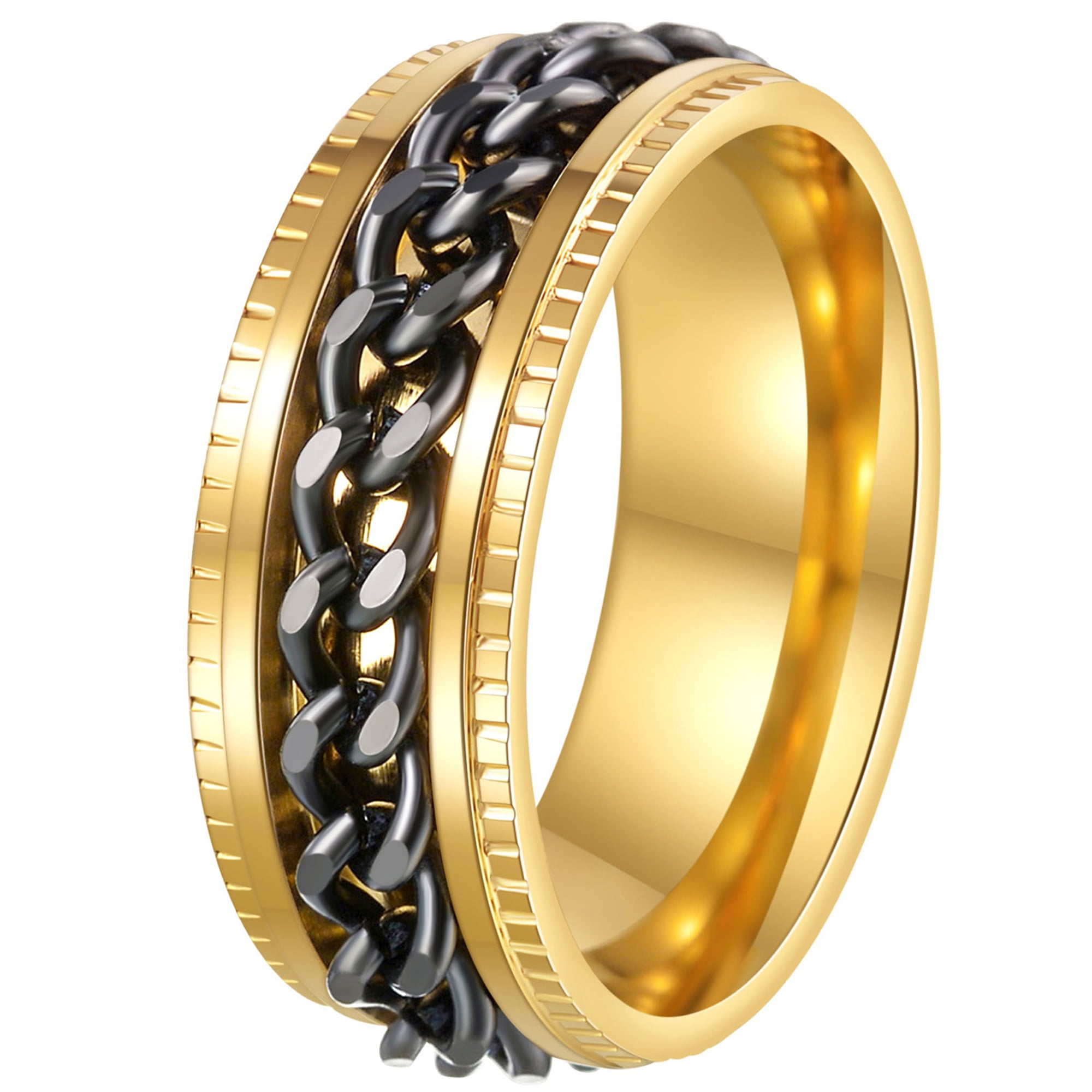 Udolfly Mens Fidget Rings Anxiety Rings for Men Womens Chain Spinner ...