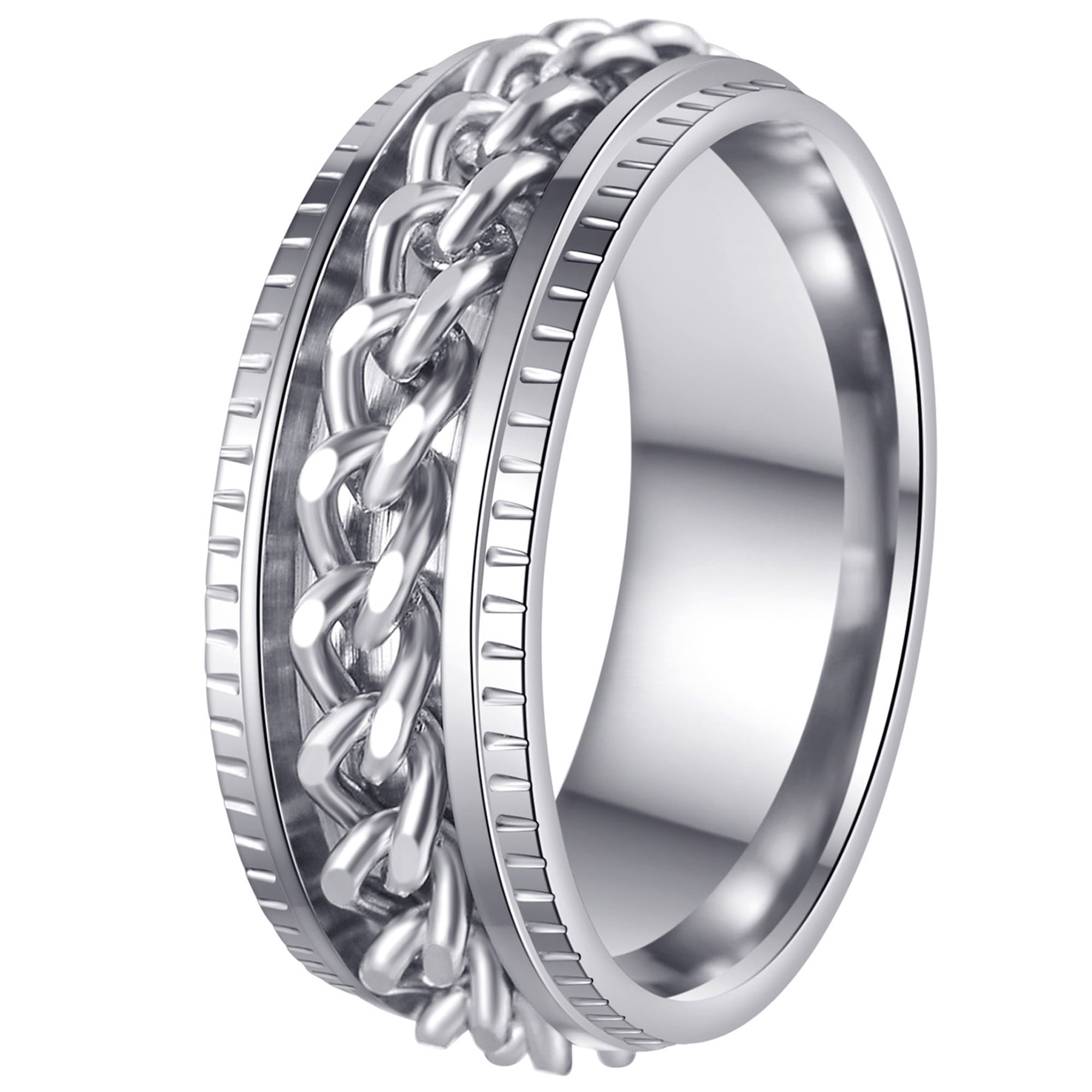 Udolfly Mens Fidget Rings Anxiety Rings for Men Womens Chain Spinner ...