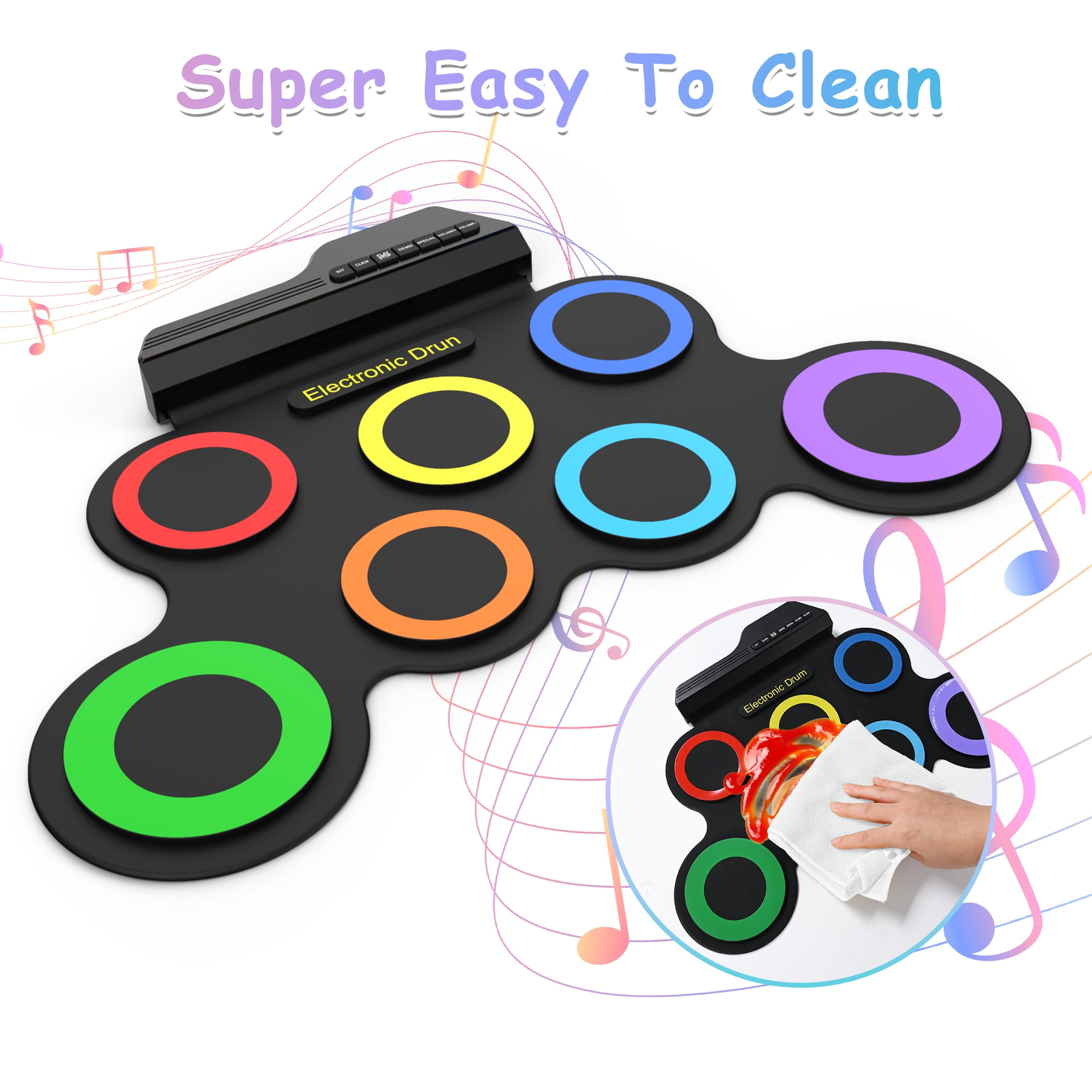 Udreamer Electronic Drum Set, 7-Pad Bluetooth Portable Electronic Drum ...