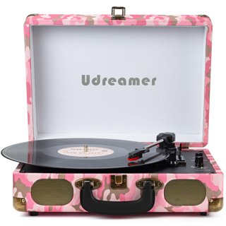Arkrocket Curiosity Suitcase Bluetooth Turntable Vintage 3-Speed Record ...