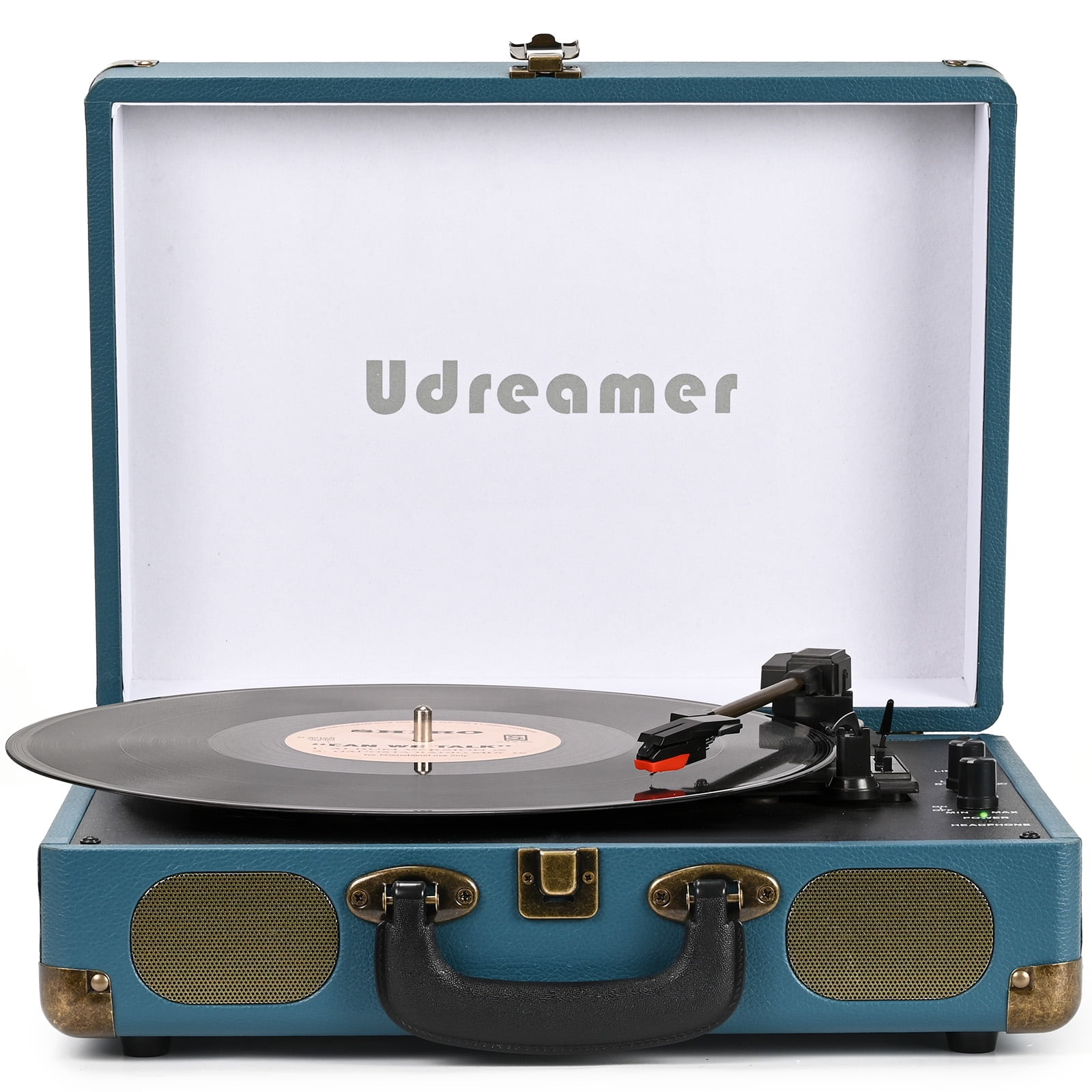 Udreamer Vinyl Record Player 3-Speed Turntable with Bluetooth,Suitcase ...