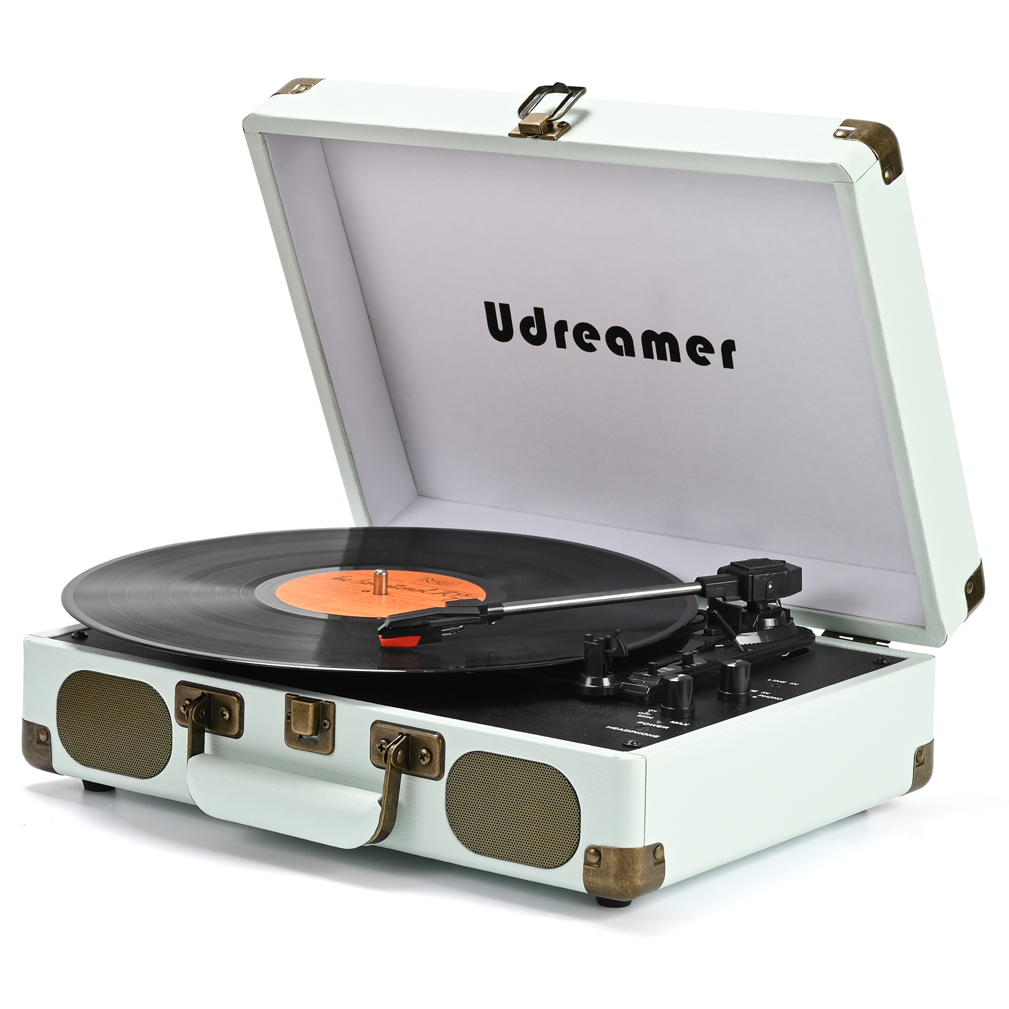 Udreamer Vinyl Record Player 3-Speed Turntable with Bluetooth,Suitcase ...