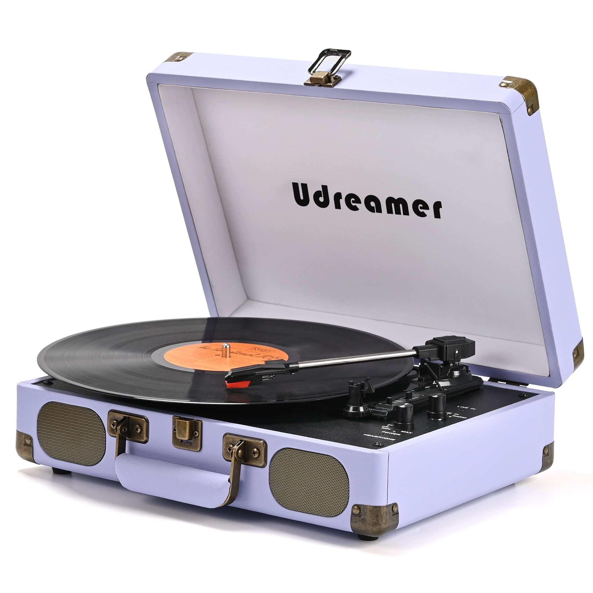 Udreamer Vinyl Record Player 3-Speed Turntable with Bluetooth,Suitcase Portable Vintage Audio ...