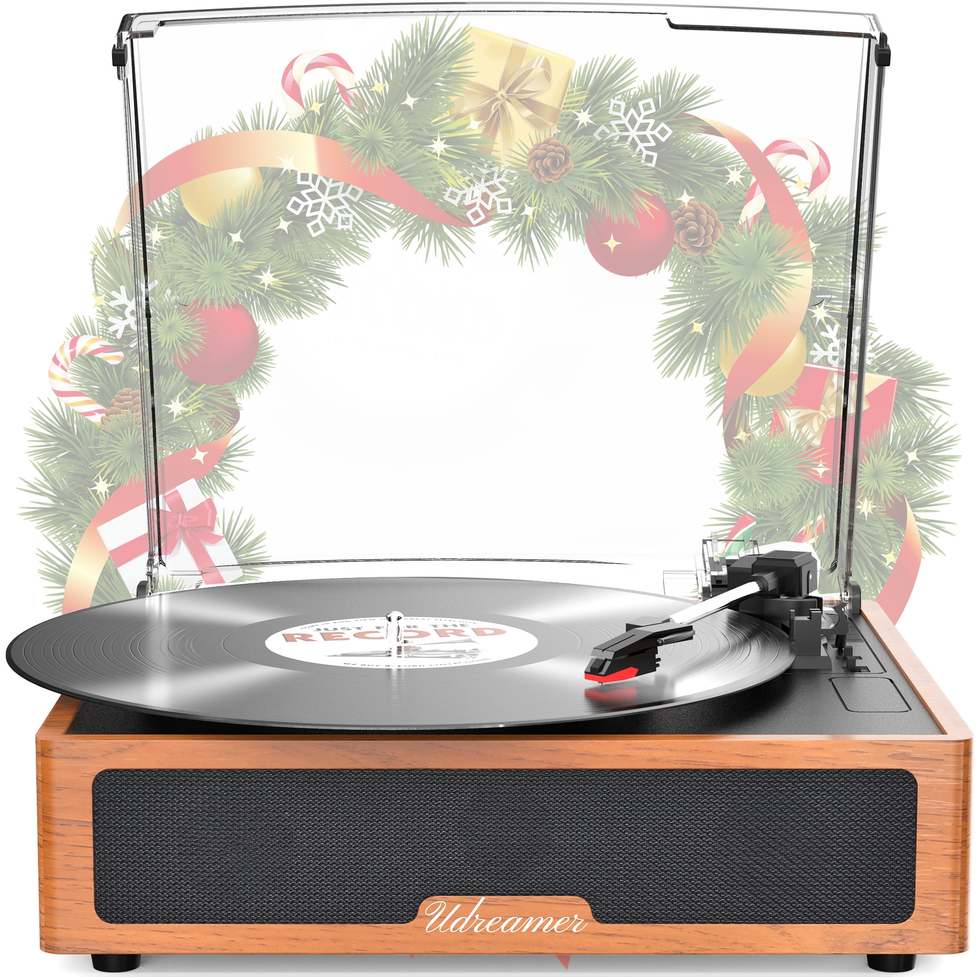 Udreamer Vinyl Record Players Stereo Turntable Vinyl Player 3-Speed ...