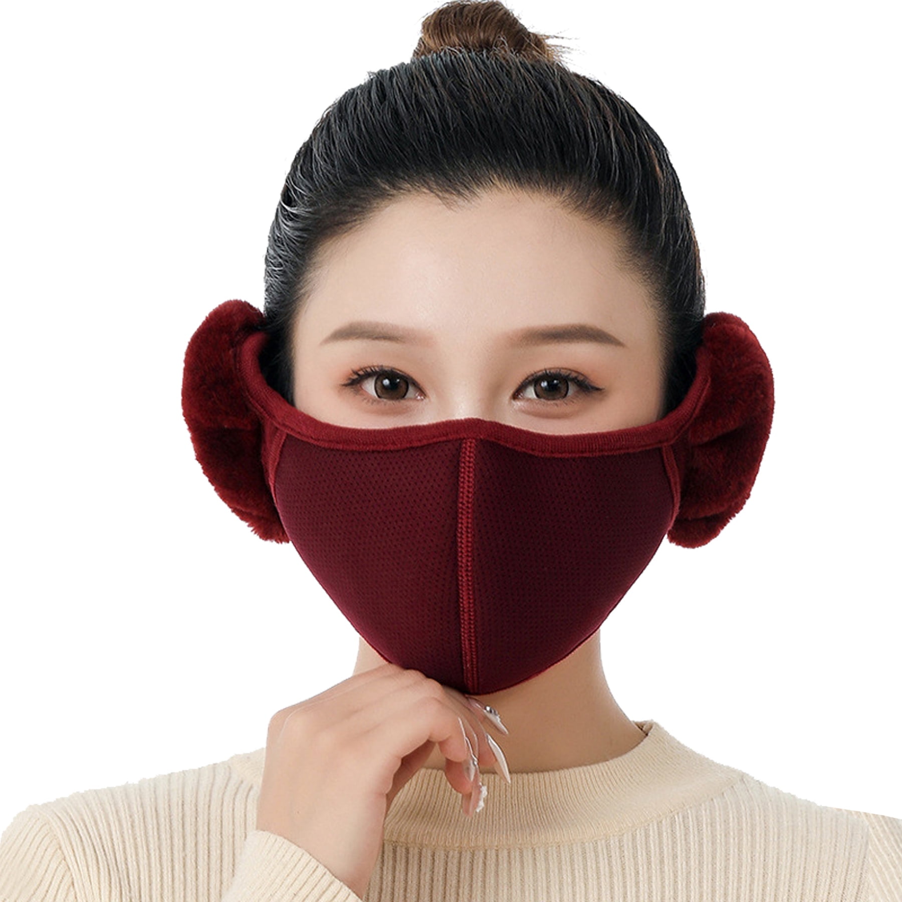 Ueasy Half Face Mask with Ear Cover Winter Warm Mask Balaclava for ...