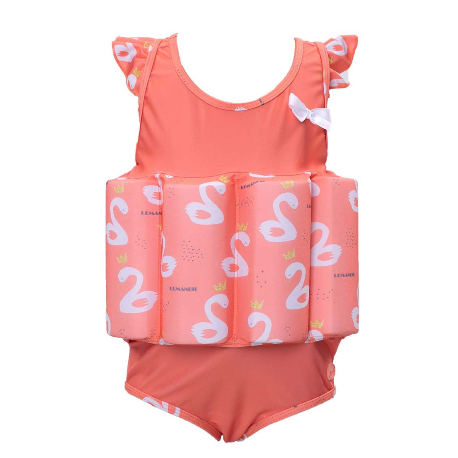 Ueasy Kids Girls Swim Vest with Adjustable Buoyancy Toddlers Swimsuits ...