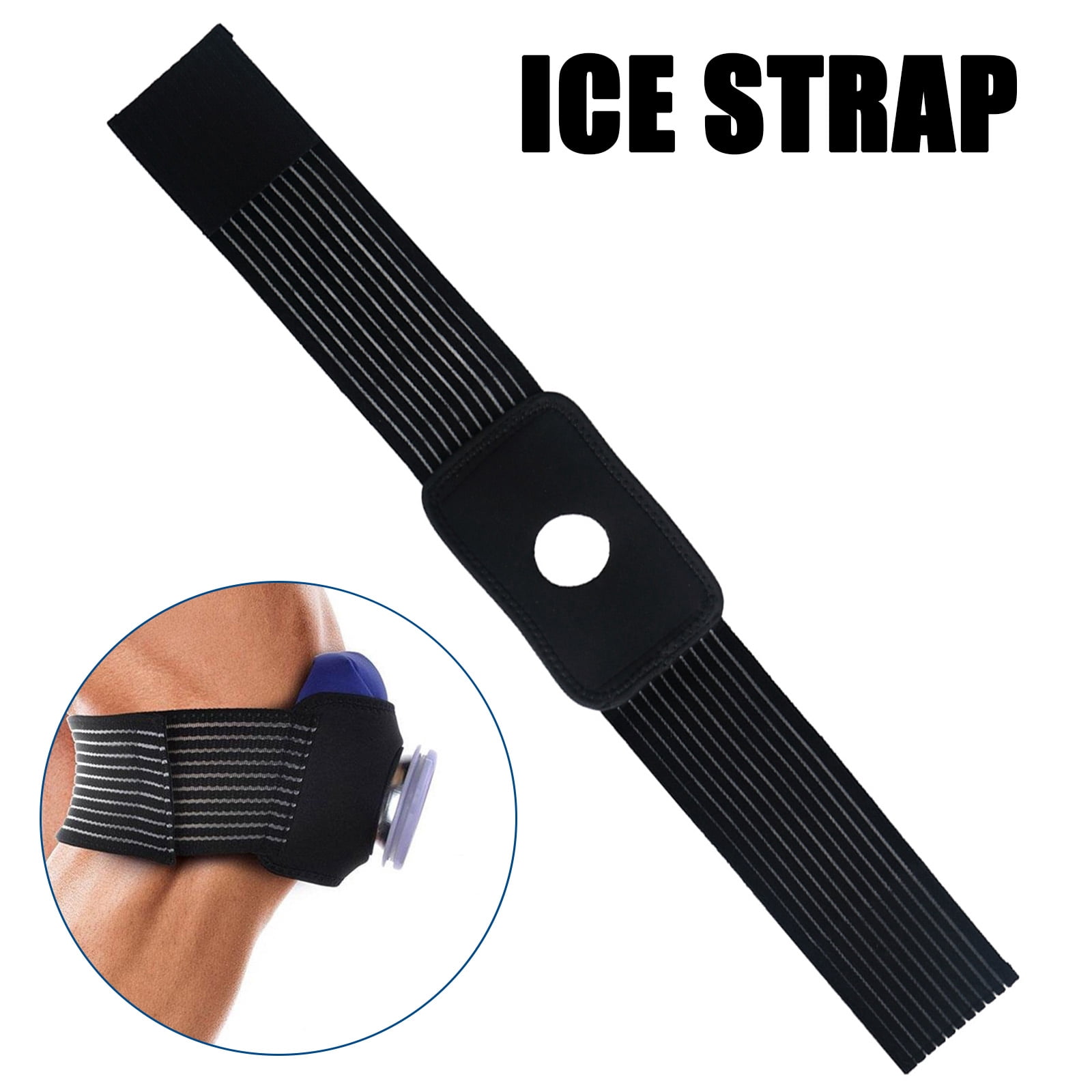 Ueasy Reusable Ice Pack Wrap Edging Strap Retaining Strap Black ...