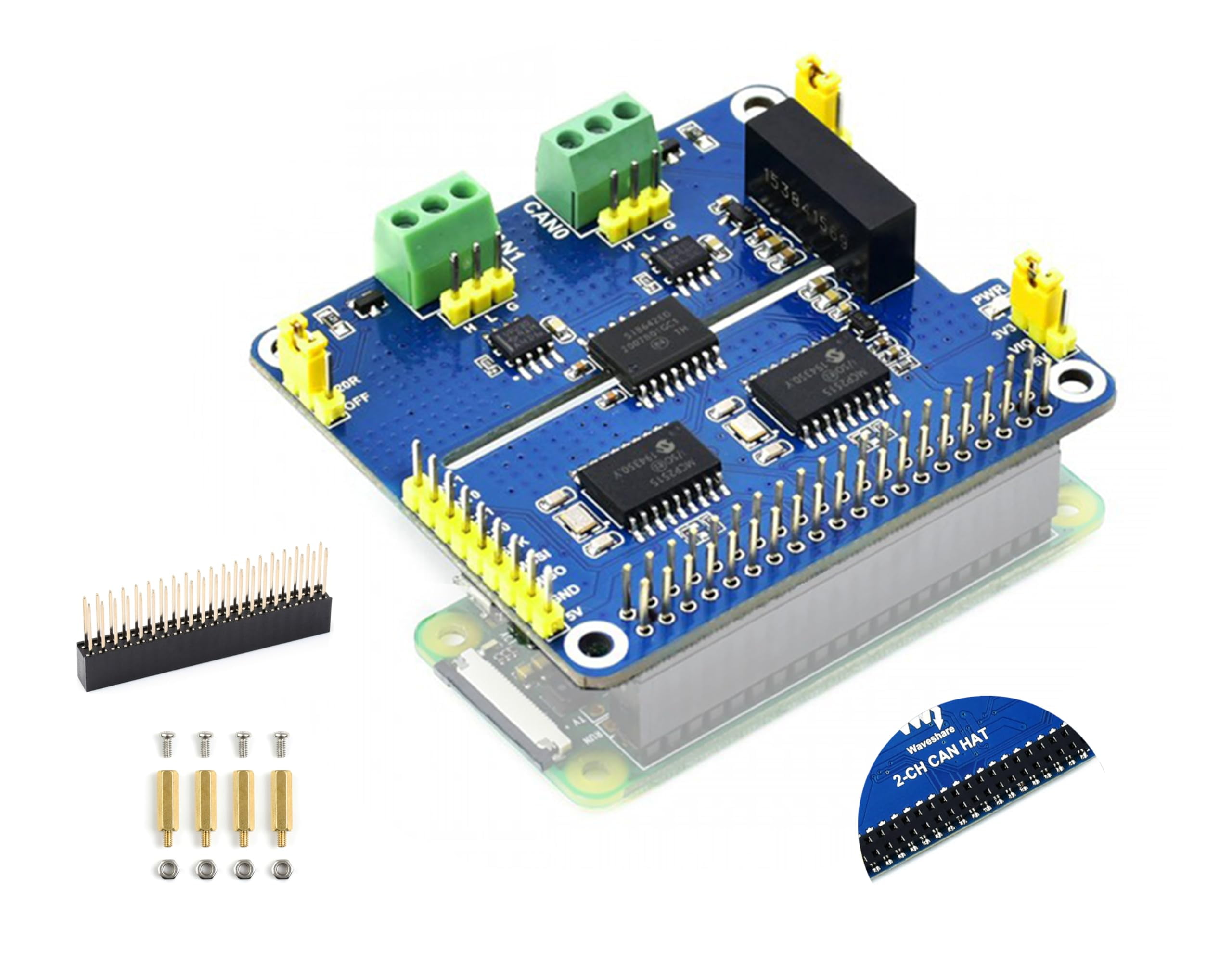 UeeKKoo 2-CH CAN HAT RRF12 2-Channel Isolated CAN Bus Expansion HAT for ...