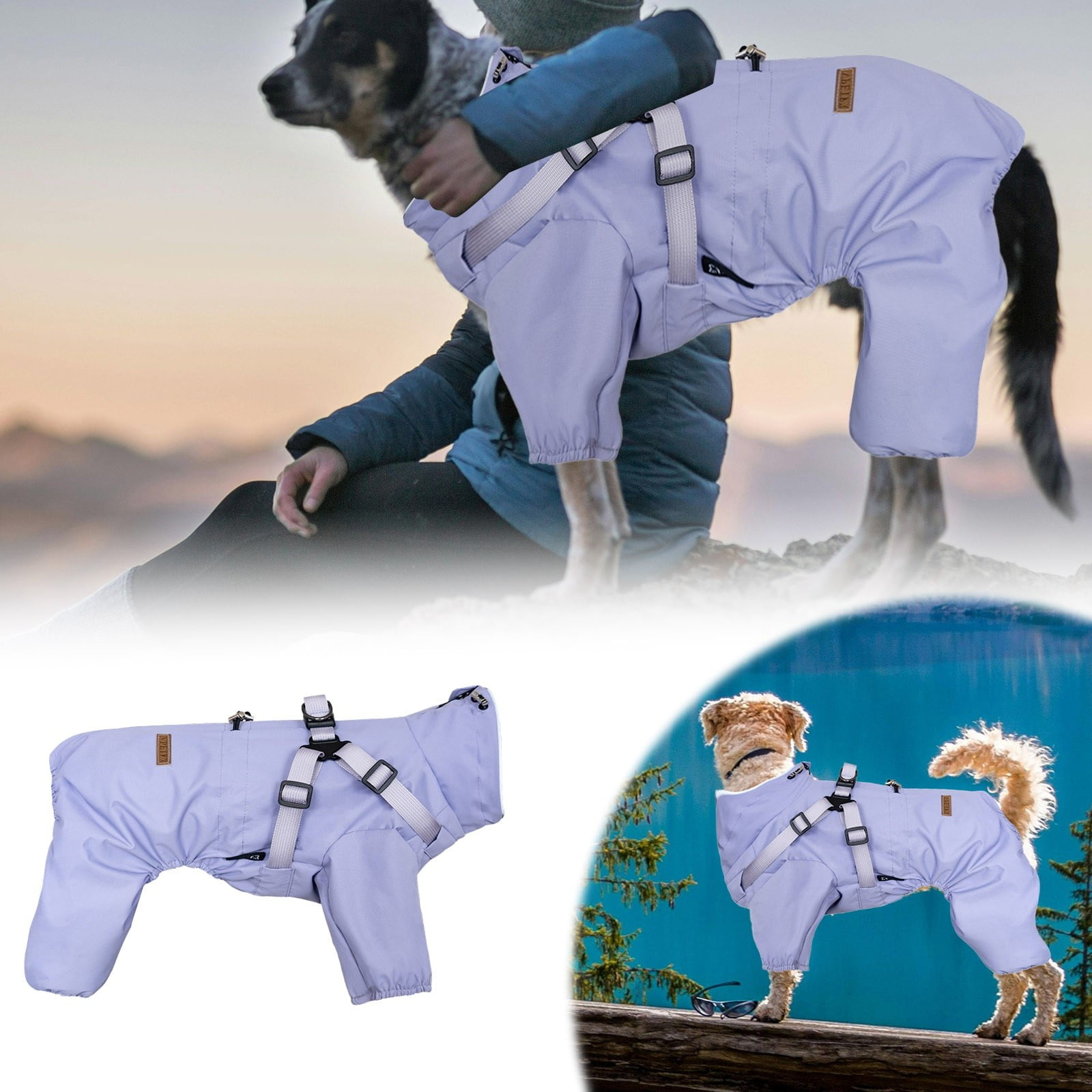 Uehau Full Coverage Dog Raincoat With Four Leg | All Weather Pet ...