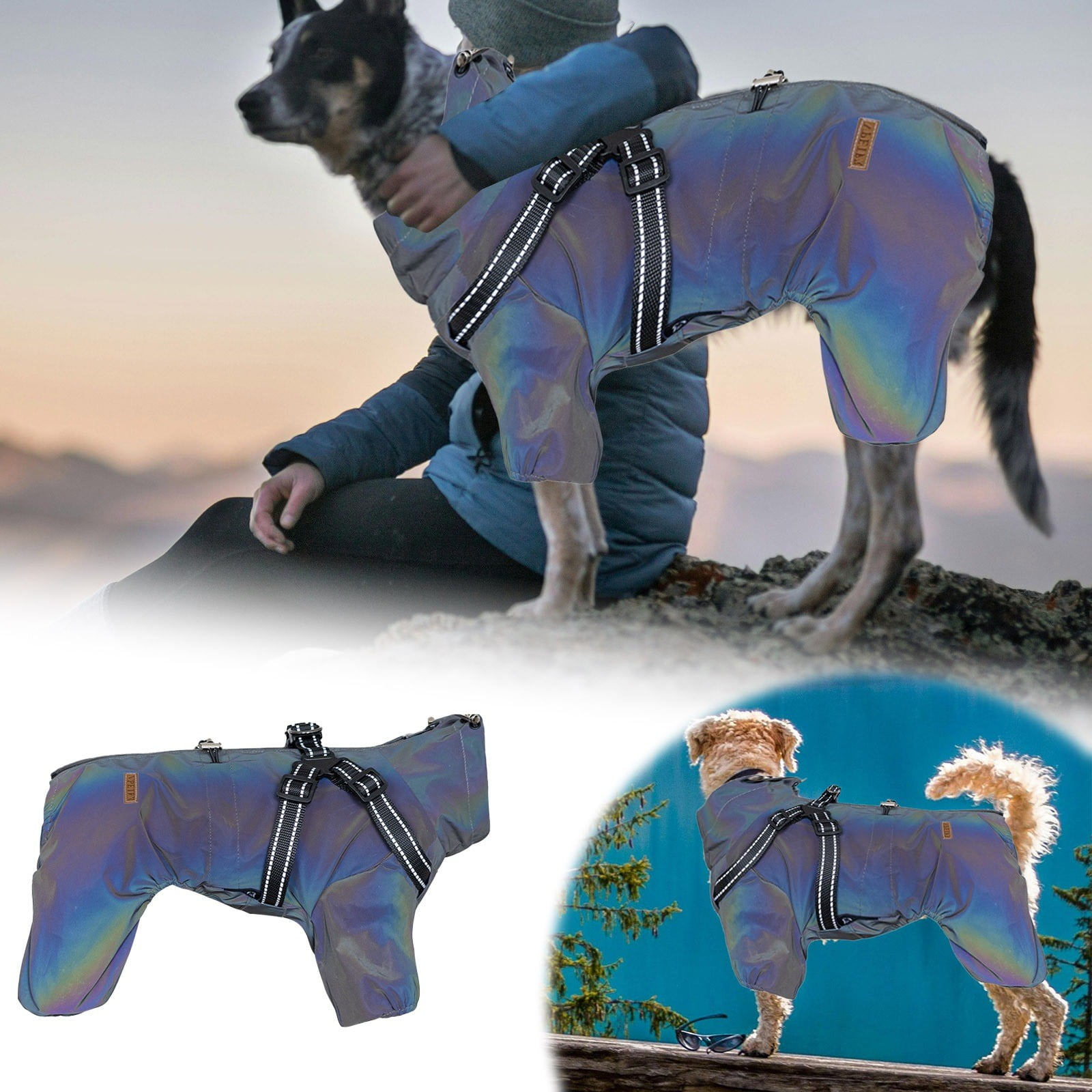 Uehau Full Coverage Dog Raincoat With Four Leg | All Weather Pet Raincoat For Small To Medium ...