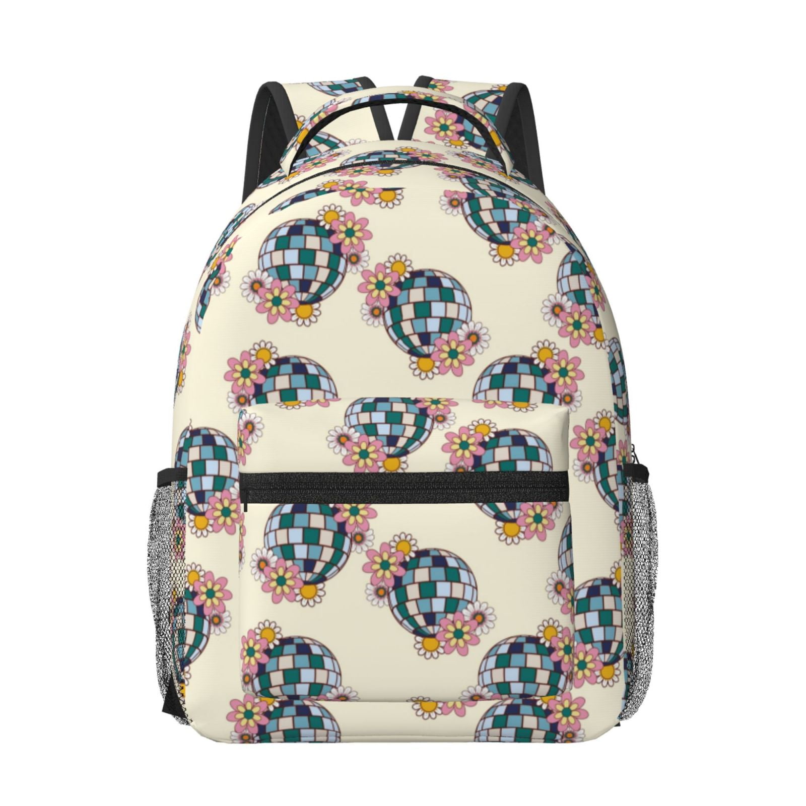 Uemuo 70s Disco Ball Printed Student Durable Water-resistant Backpack ...