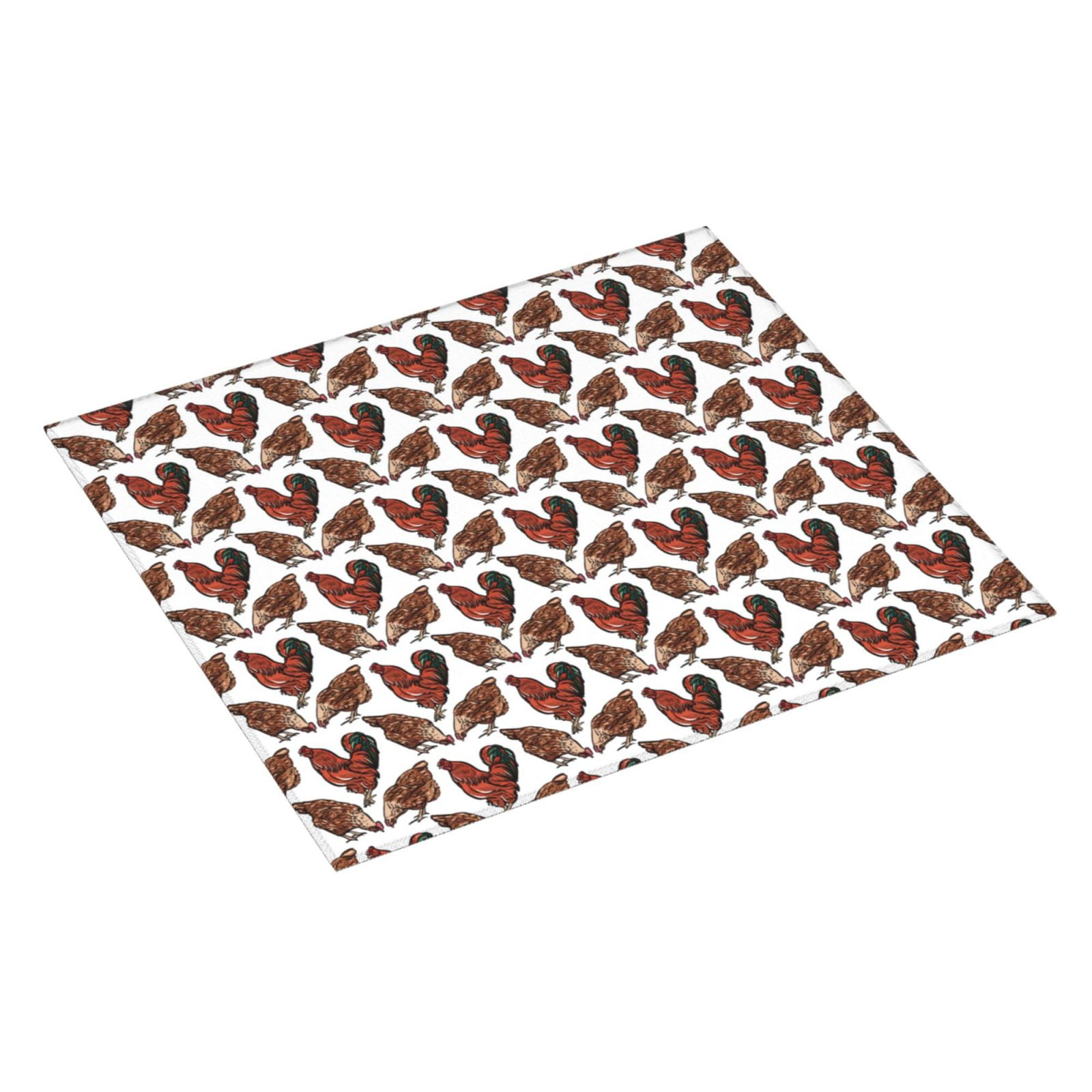 Uemuo A Rooster With Chickens Pattern Dish Drying Mat,16*18 inch ...