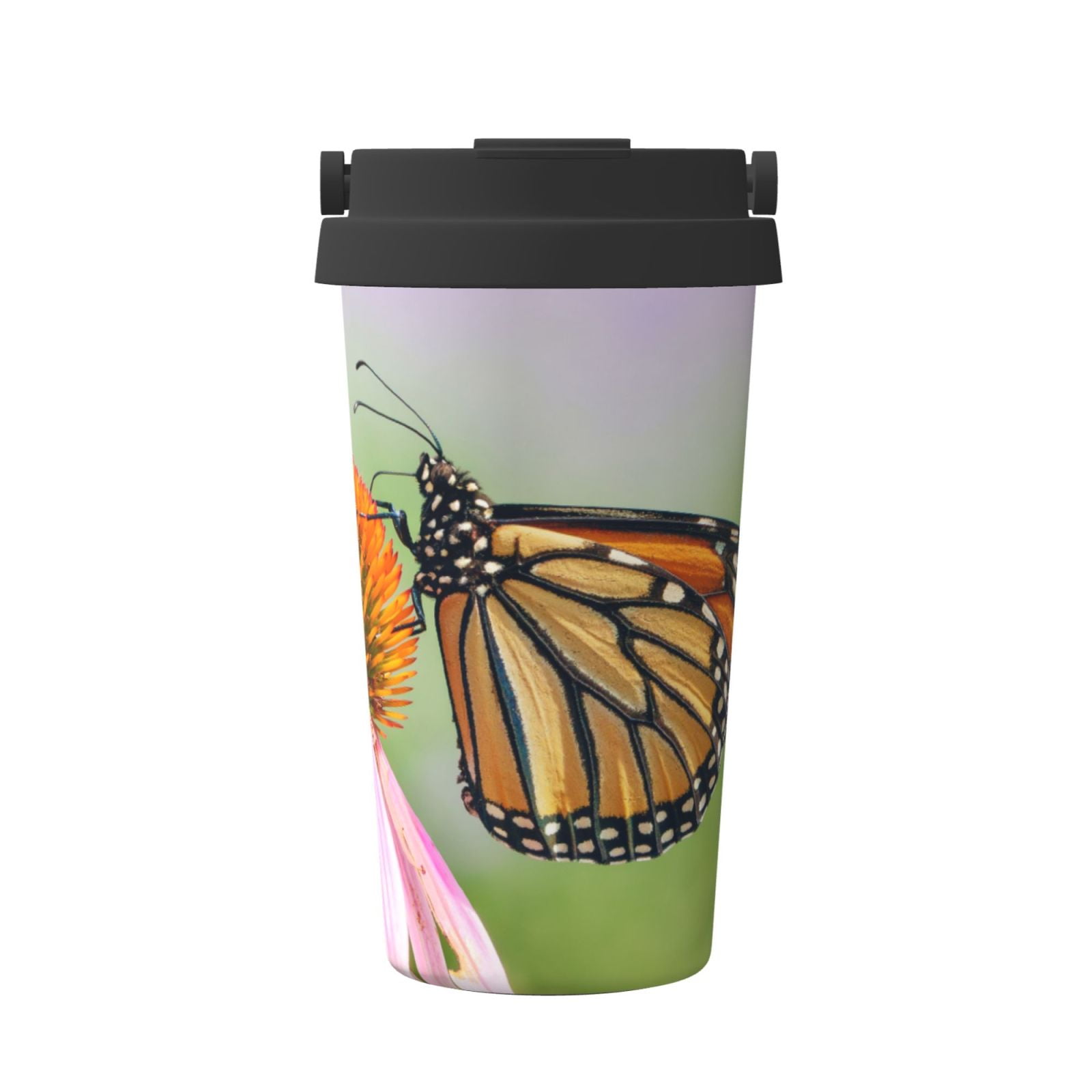 Uemuo A monarch butterfly Print Carry Insulated Coffee Mug, Travel Mug ...