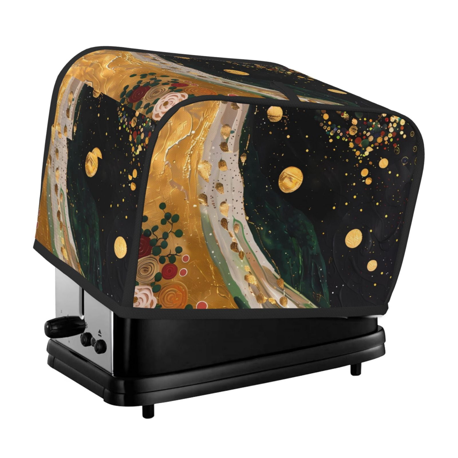 Uemuo Abstract Gold Floral Galaxy Print Toaster Cover 2 Slice, Small ...