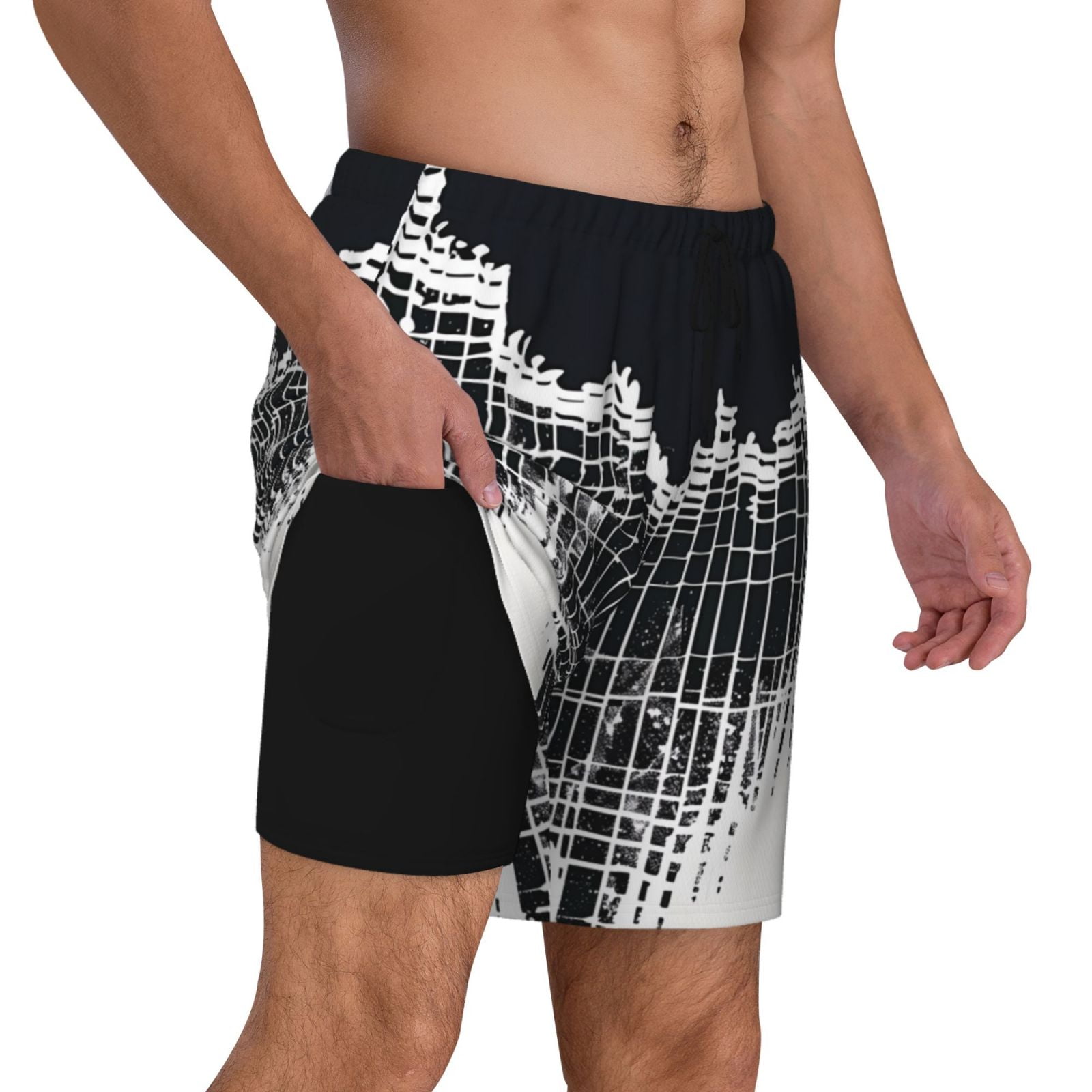 Uemuo Abstract Red Sun Design Pattern Mens Swim Trunks Quick Dry Board ...