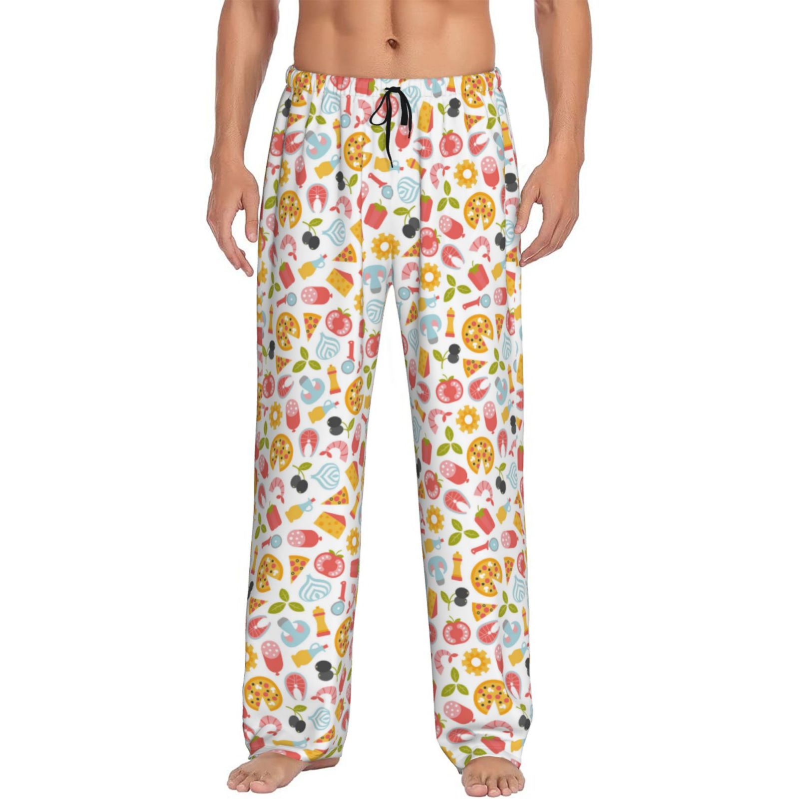Uemuo Afternoon Tea Pattern Men's Wide Leg Palazzo Lounge Pants with ...