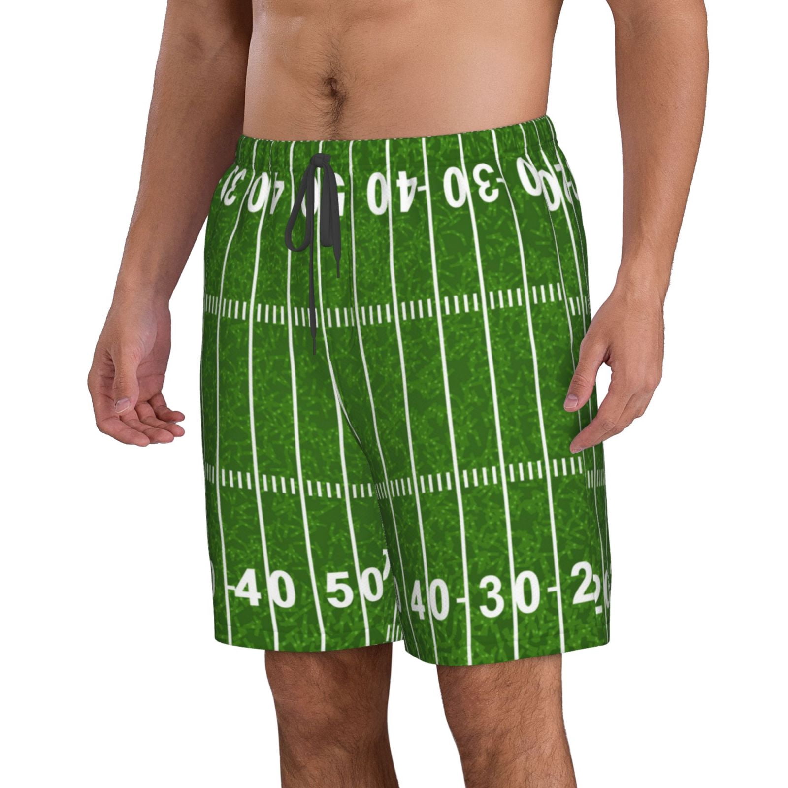 Uemuo American Football Field2 Pattern Men's Swim Trunks Hawaiian Beach ...