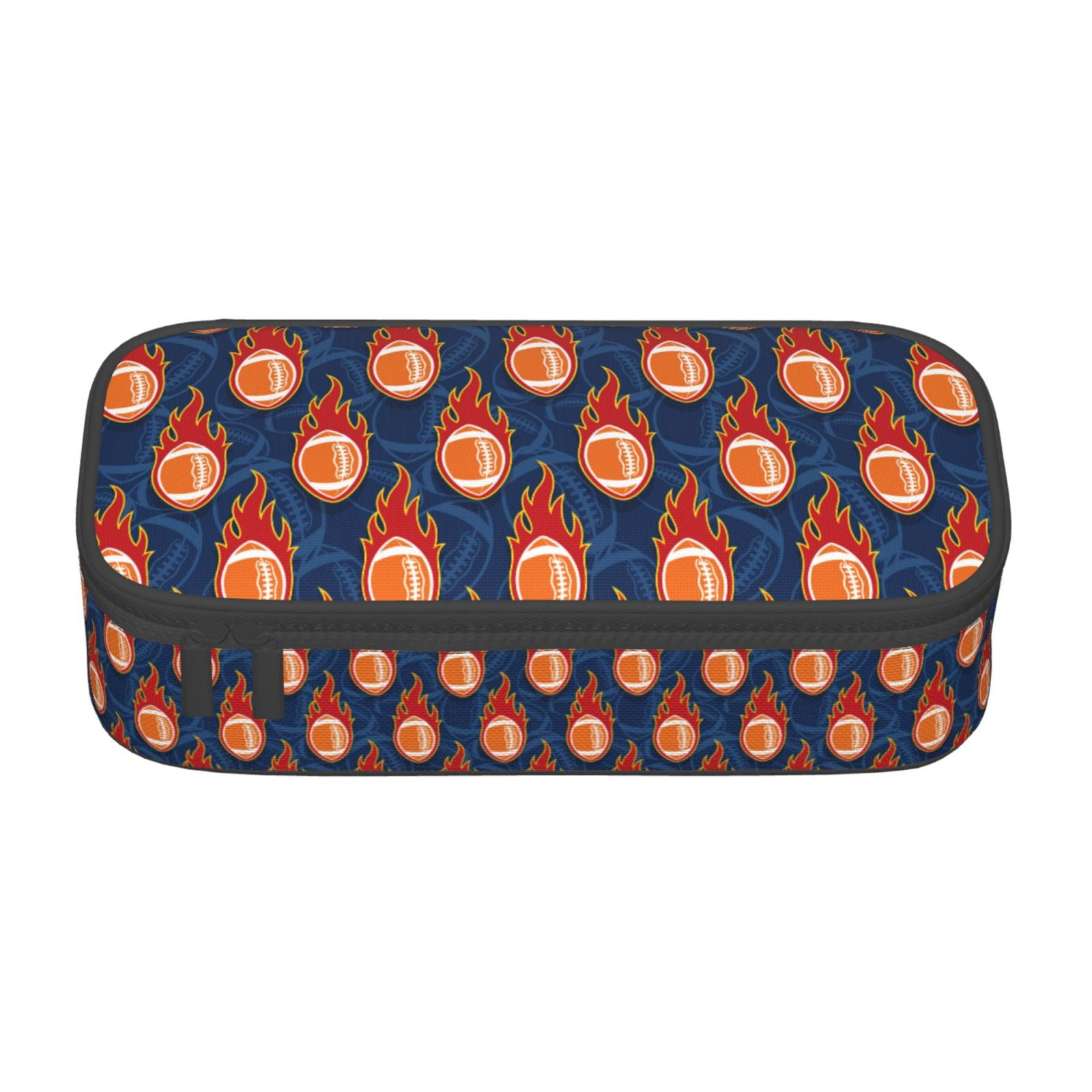 Uemuo American Football and Fire Flames Printed Large Pencil Case, Big ...