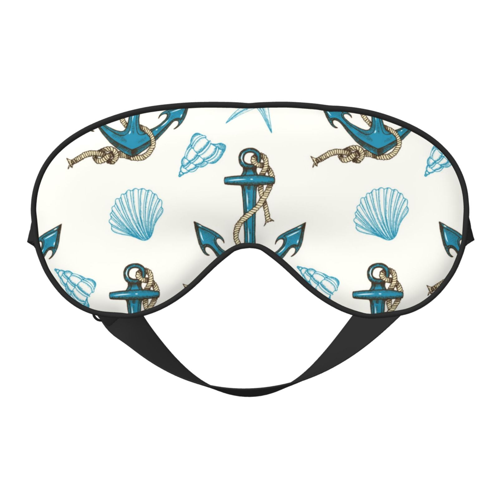 Uemuo Anchors And Shells Pattern Sleep Eye Mask - Light Blocking Sleep ...