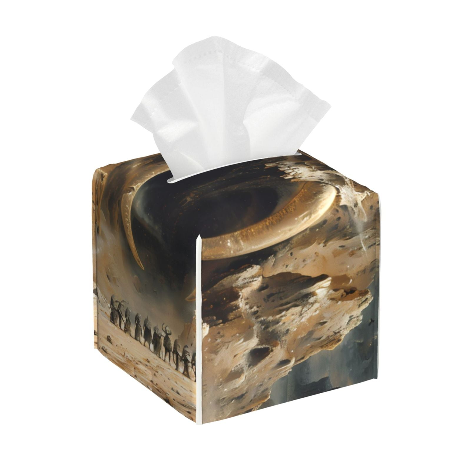 Uemuo Ancient Skull Cave Landscape Tissue Box Cover Holder, Square with ...