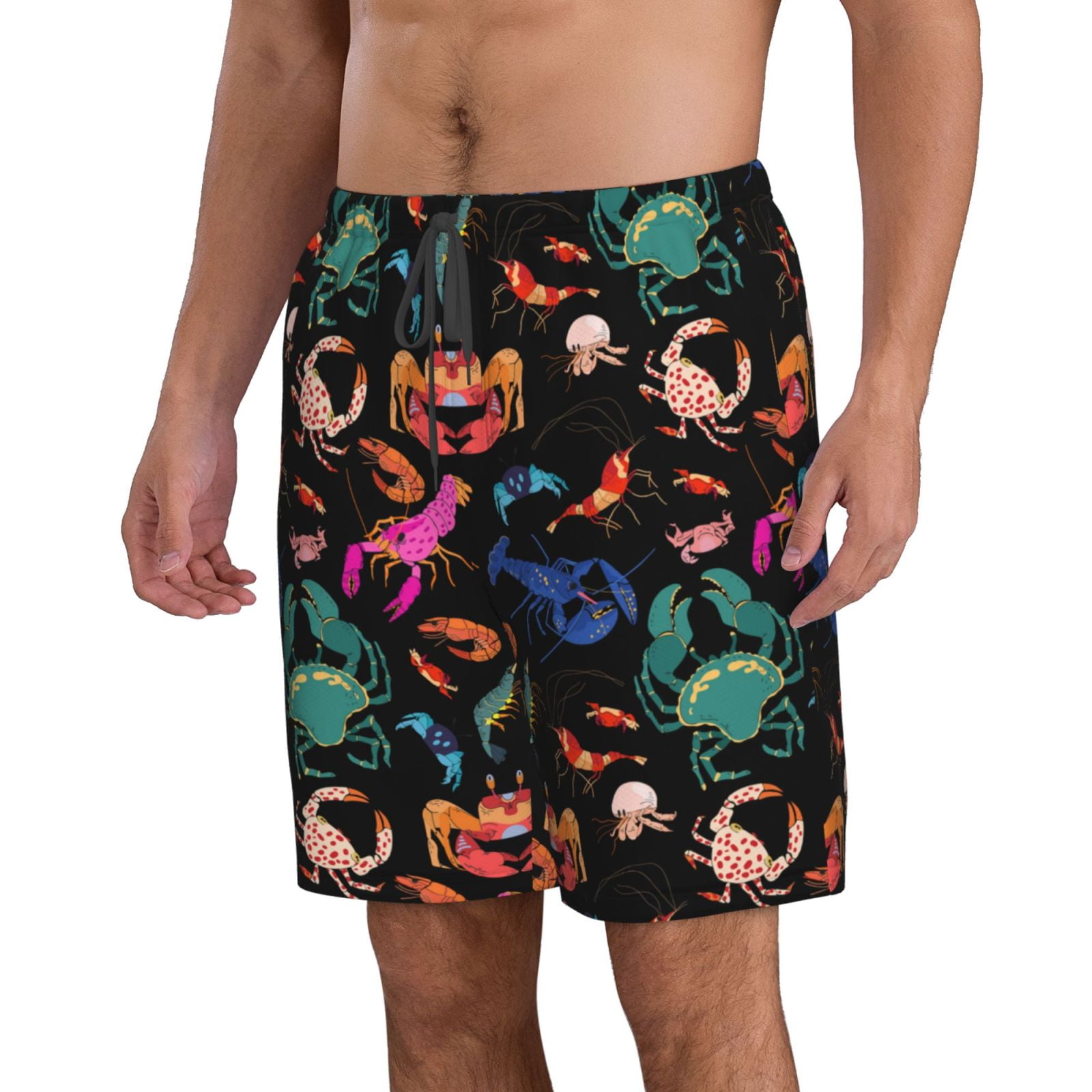 Uemuo Animals Under Water Pattern Men's Swim Trunks Hawaiian Beach ...