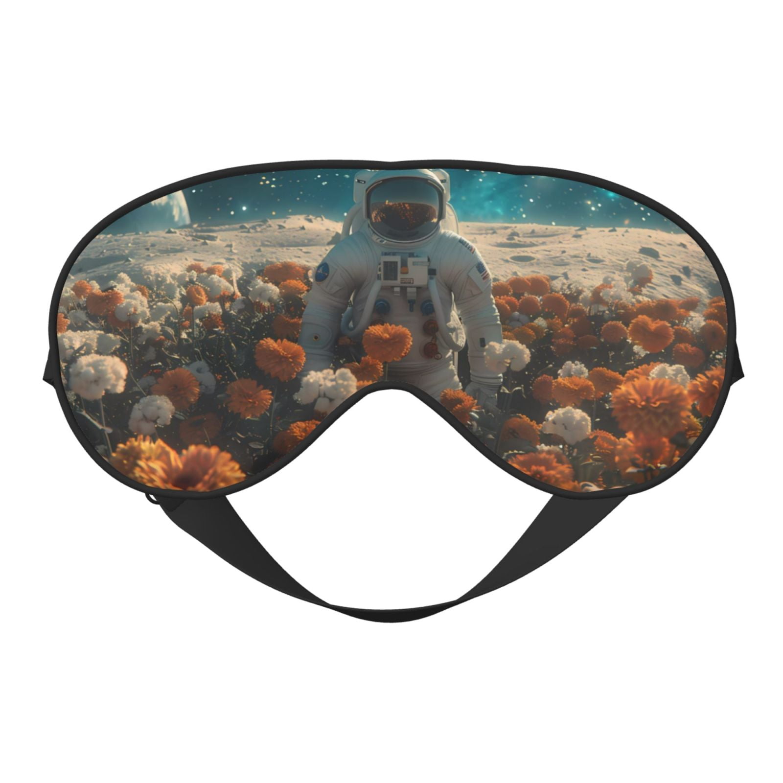 Uemuo Astronaut Flower Field Pattern Sleep Eye Mask - Light Blocking ...