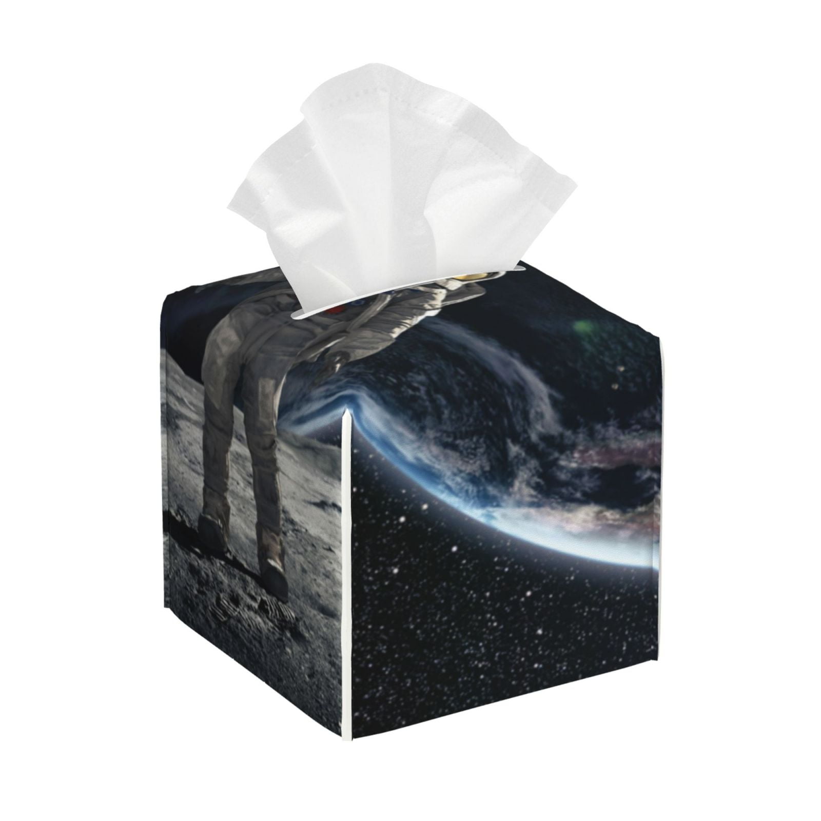 Uemuo Astronaut Standing In The Moon Tissue Box Cover Holder, Square ...