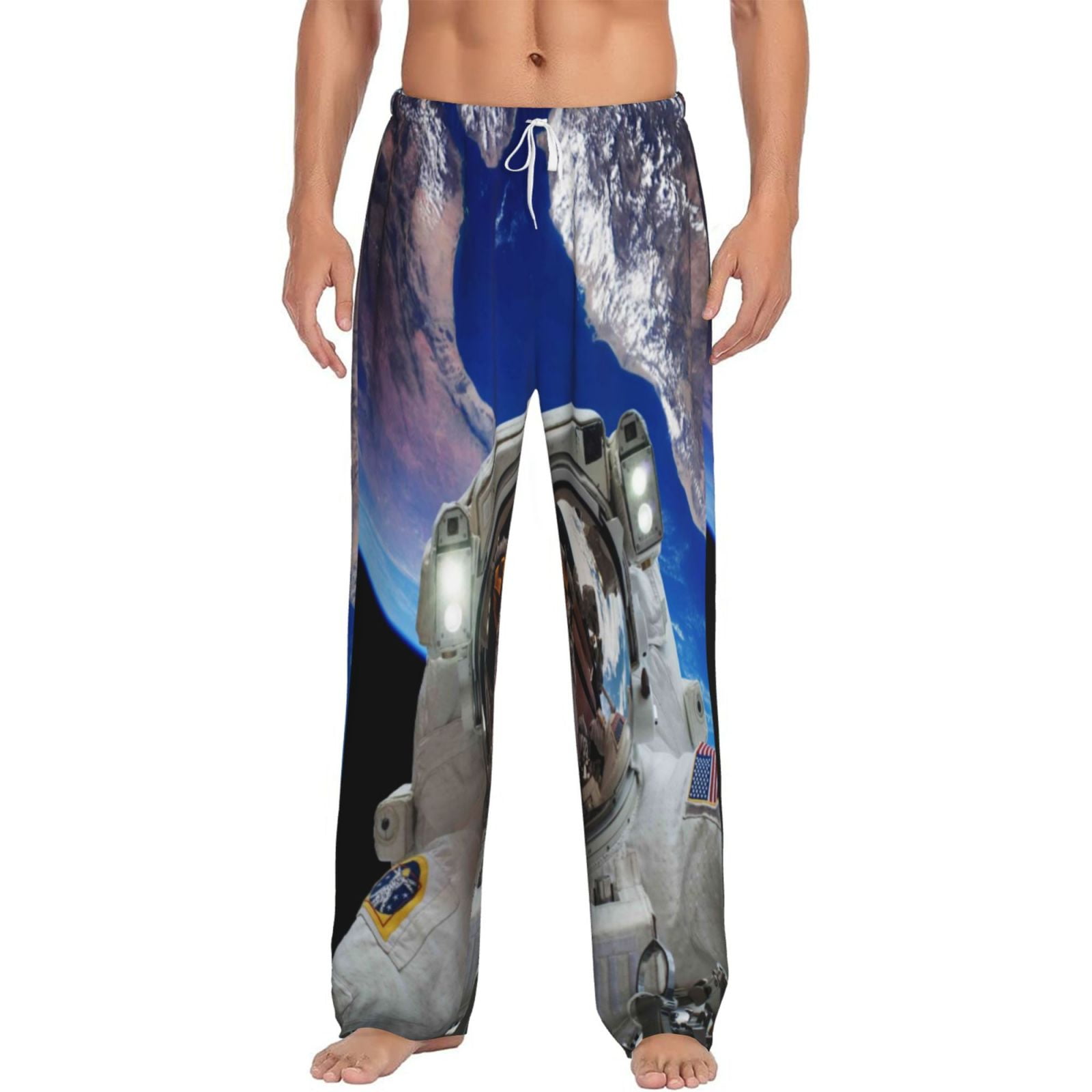 Uemuo Astronaut in Outer Space Pattern Men's Wide Leg Palazzo Lounge ...