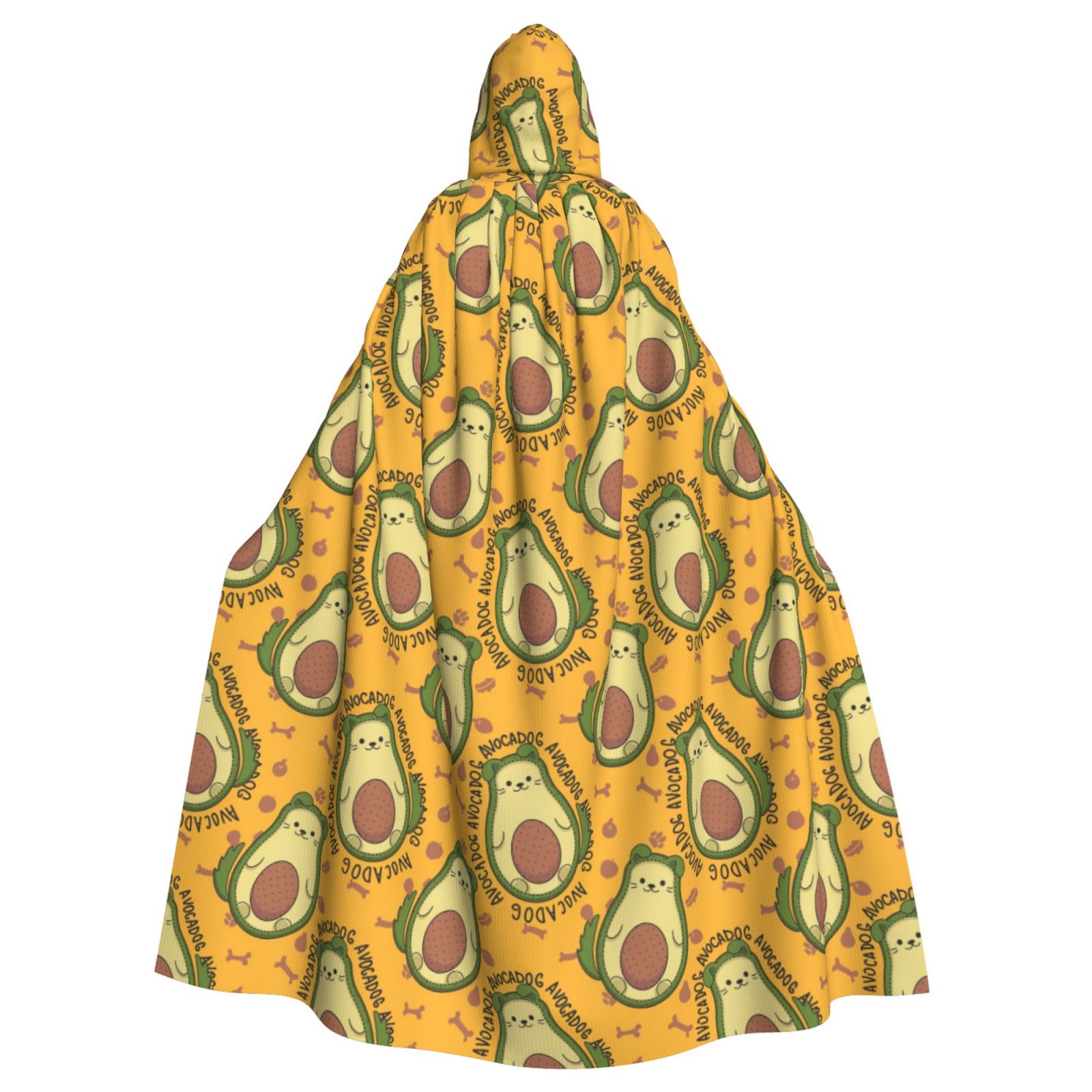 Uemuo Avocado Dog Pattern Hooded Cloak Cape with Hood Halloween Capes ...