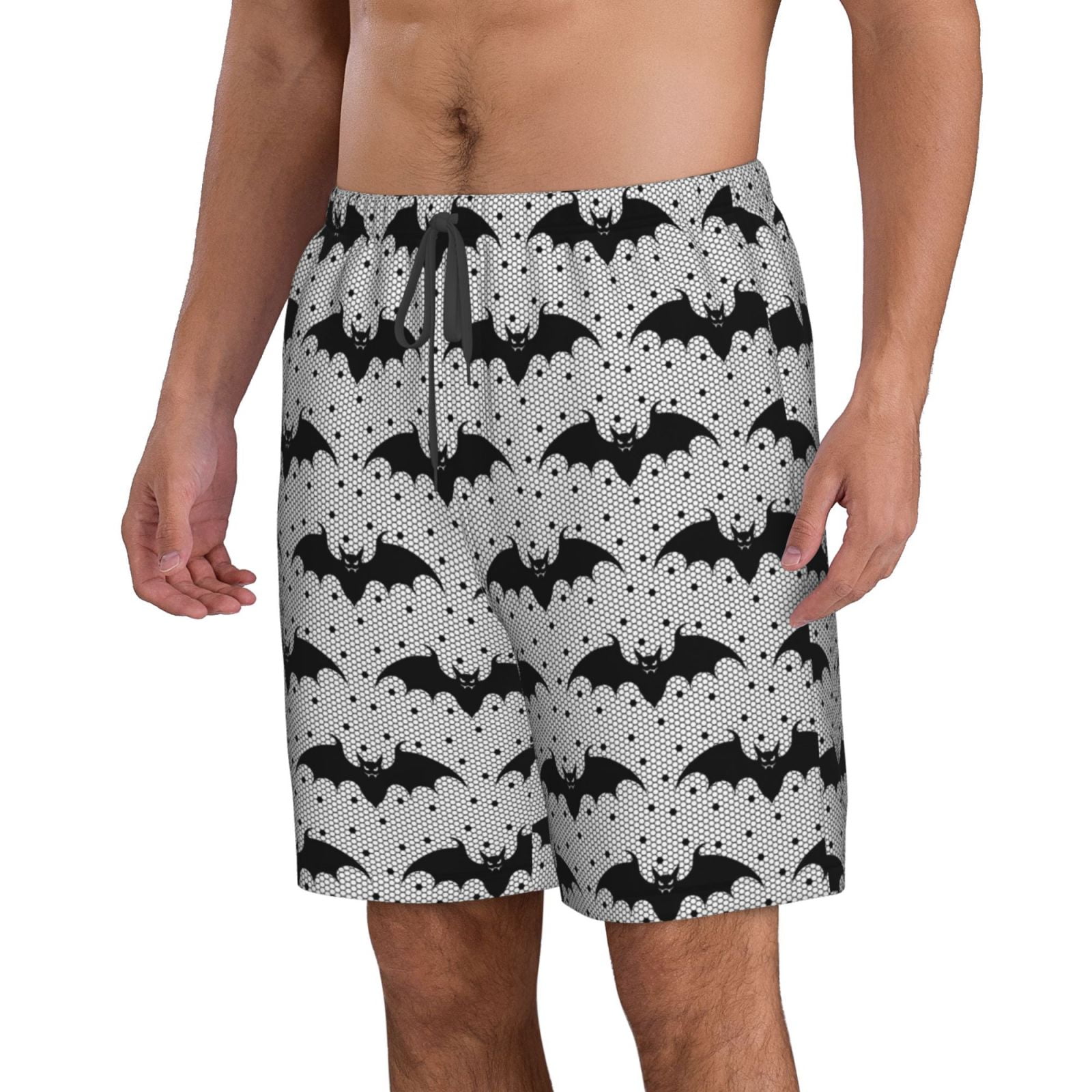 Uemuo Bat Pattern Men's Swim Trunks Hawaiian Beach Bathing Suit ...
