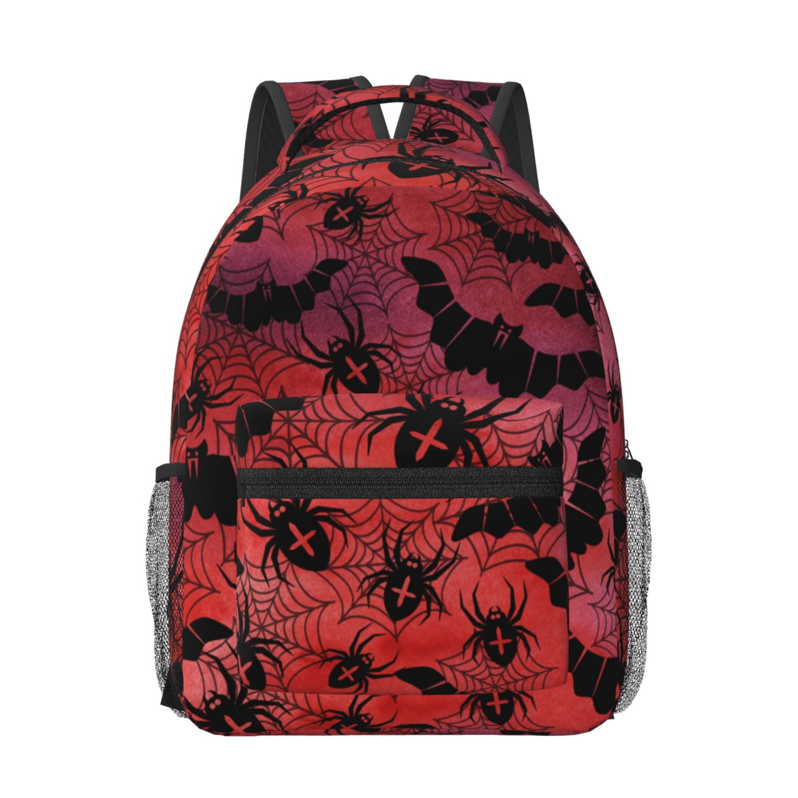 Uemuo Bats And Spiders Printed Student Durable Water-resistant Backpack ...