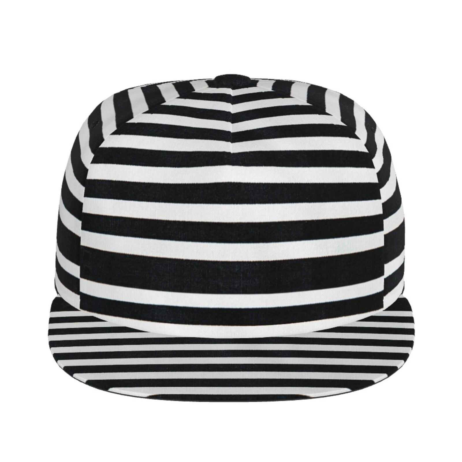 Uemuo Black And White Stripes Pattern Women's Baseball Cap,Straight ...