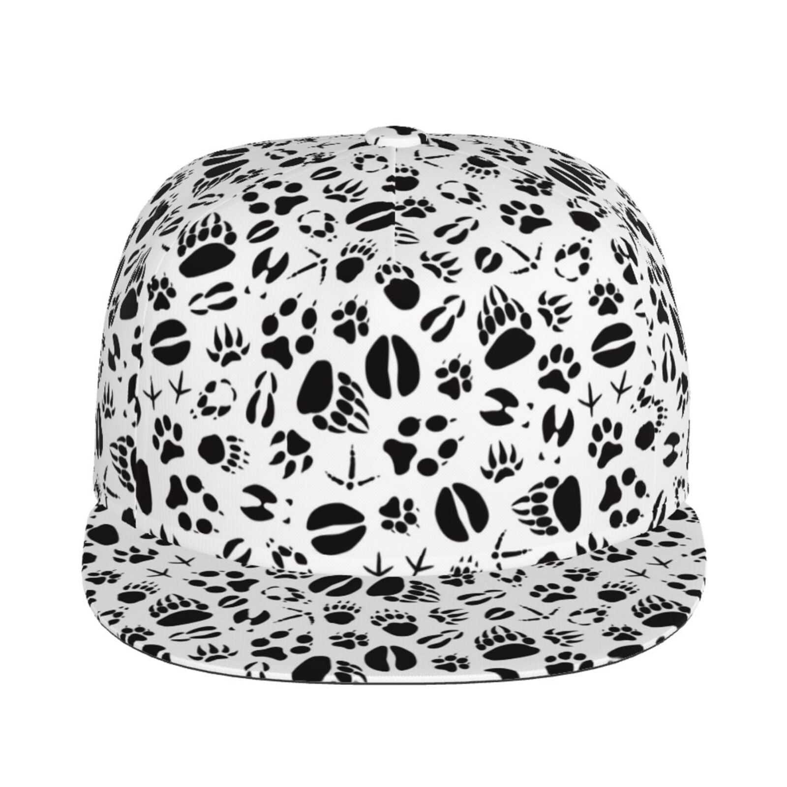 Uemuo Black Footprints Pattern Women's Baseball Cap,Straight Brim Hat ...