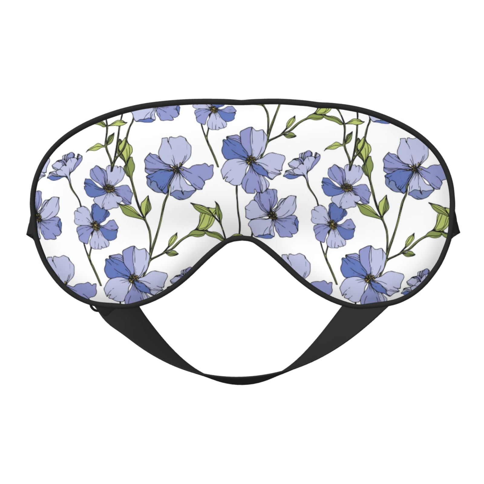 Uemuo Blue Flax Flowers Pattern Sleep Eye Mask - Light Blocking Sleep ...