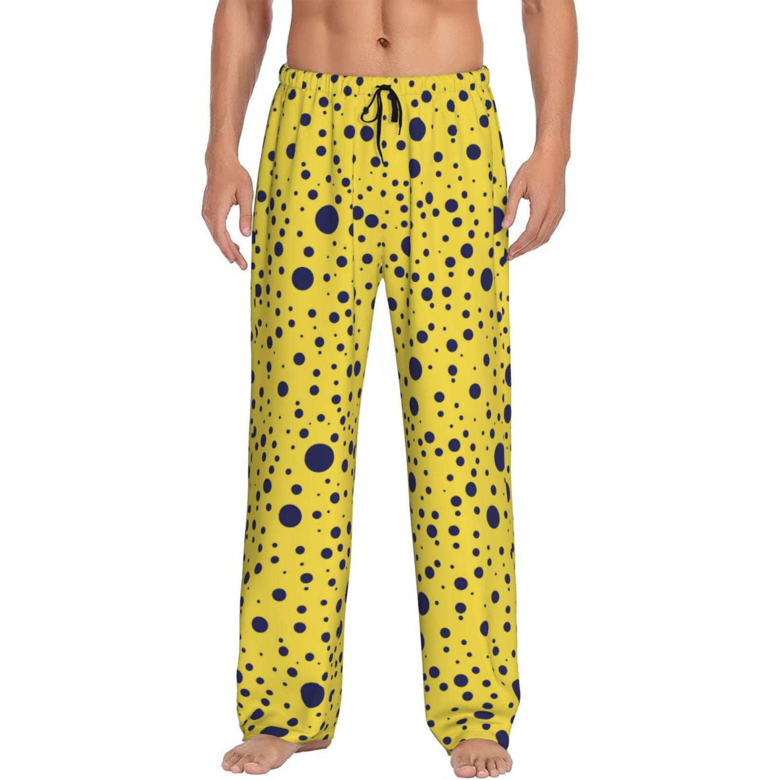 Uemuo Blue Spots Pattern Men's Wide Leg Palazzo Lounge Pants with ...