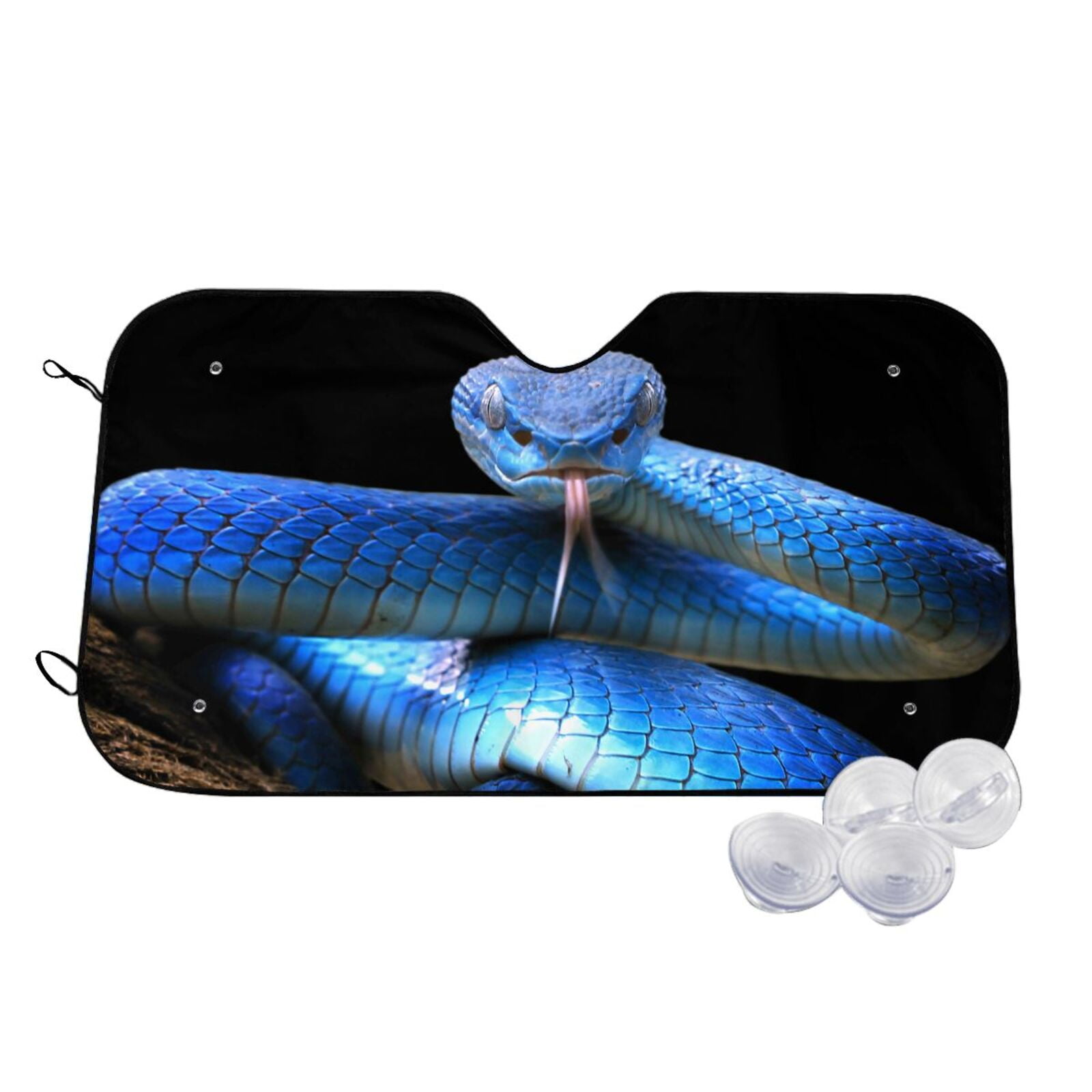 Uemuo Blue Viper Snake Pattern Accordion Car Windshield Sun Shade ...