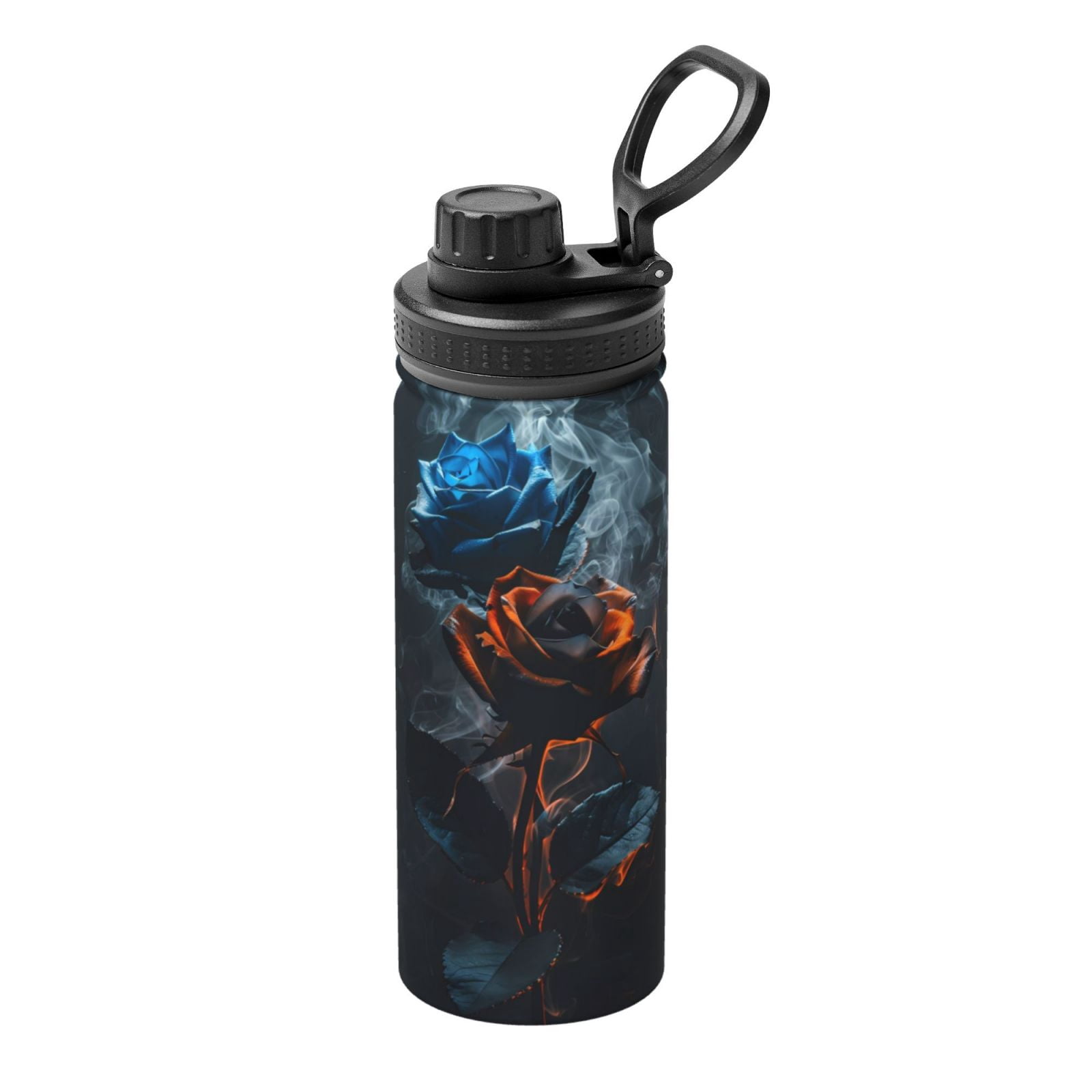 Uemuo Blue and Red Roses Artwork 18OZ Insulated Kettle, Sports Water ...