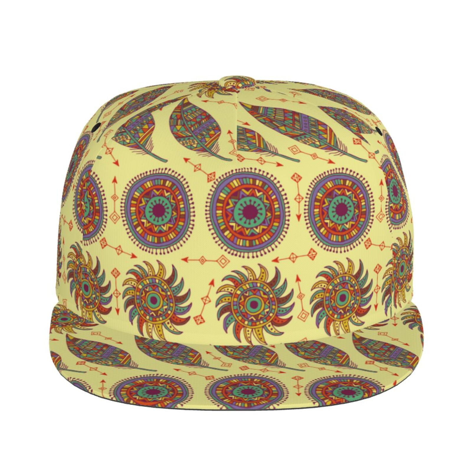 Uemuo Bohemia Pattern Women's Baseball Cap,Straight Brim Hat,Golf Dad ...