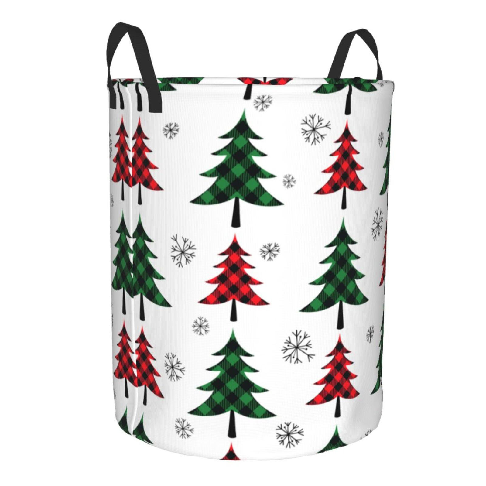 Uemuo Buffalo Plaid Christmas Trees Pattern Circular Laundry Hamper ...