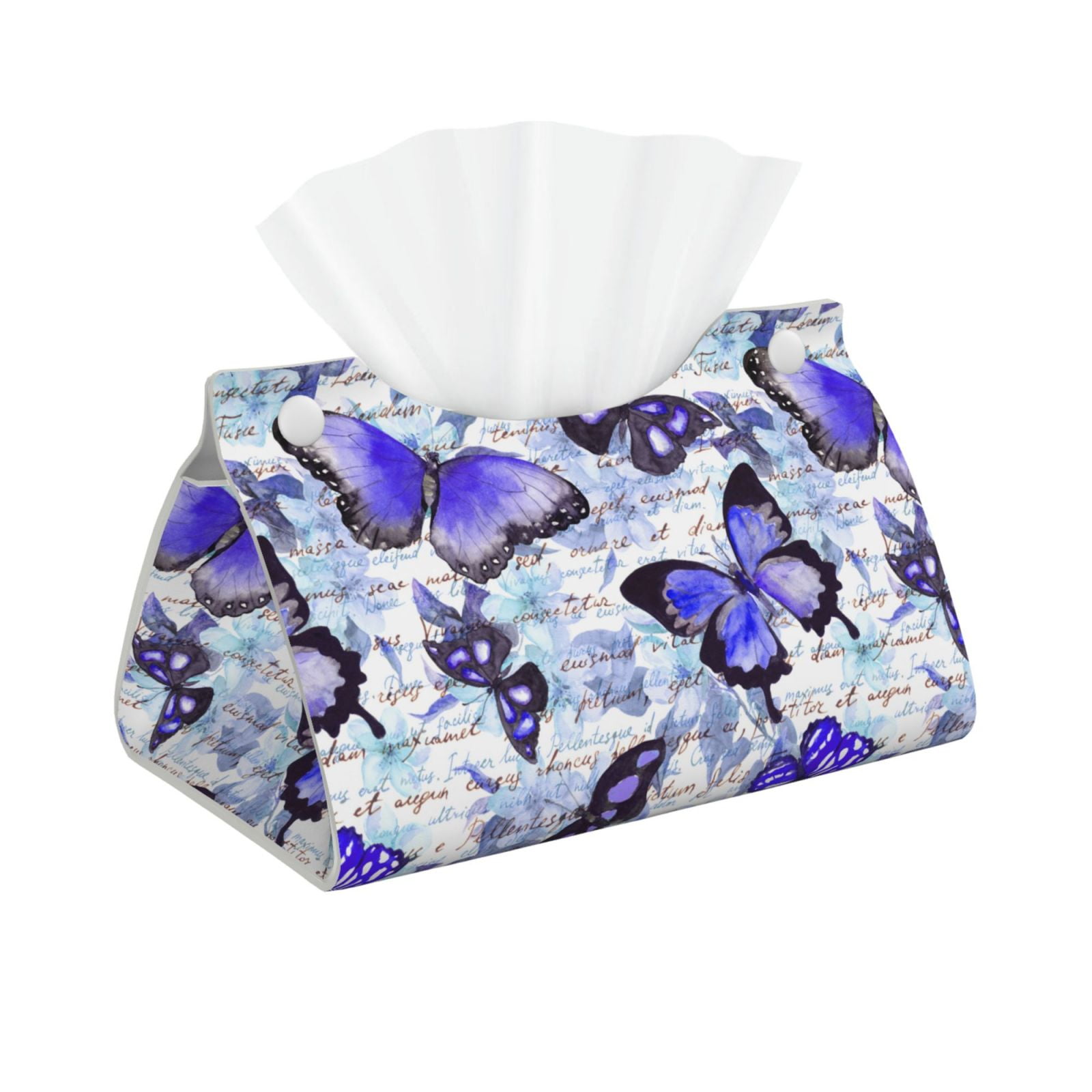 Uemuo Butterflies Pattern Tissue Box Cover Holder, Triangle with Bottom ...