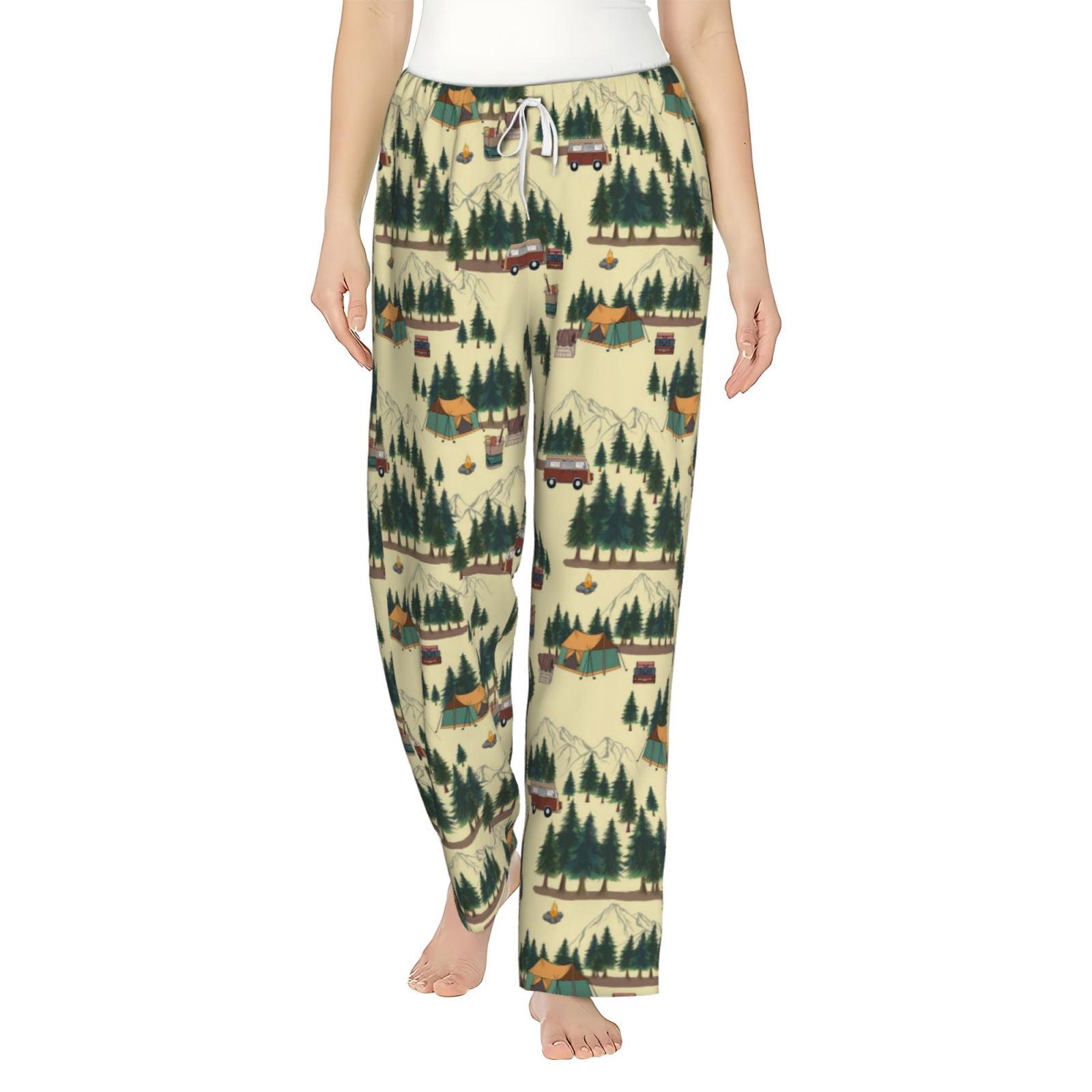 Uemuo Camping Caravan 1 Pattern Women's Wide Leg Palazzo Lounge Pants ...