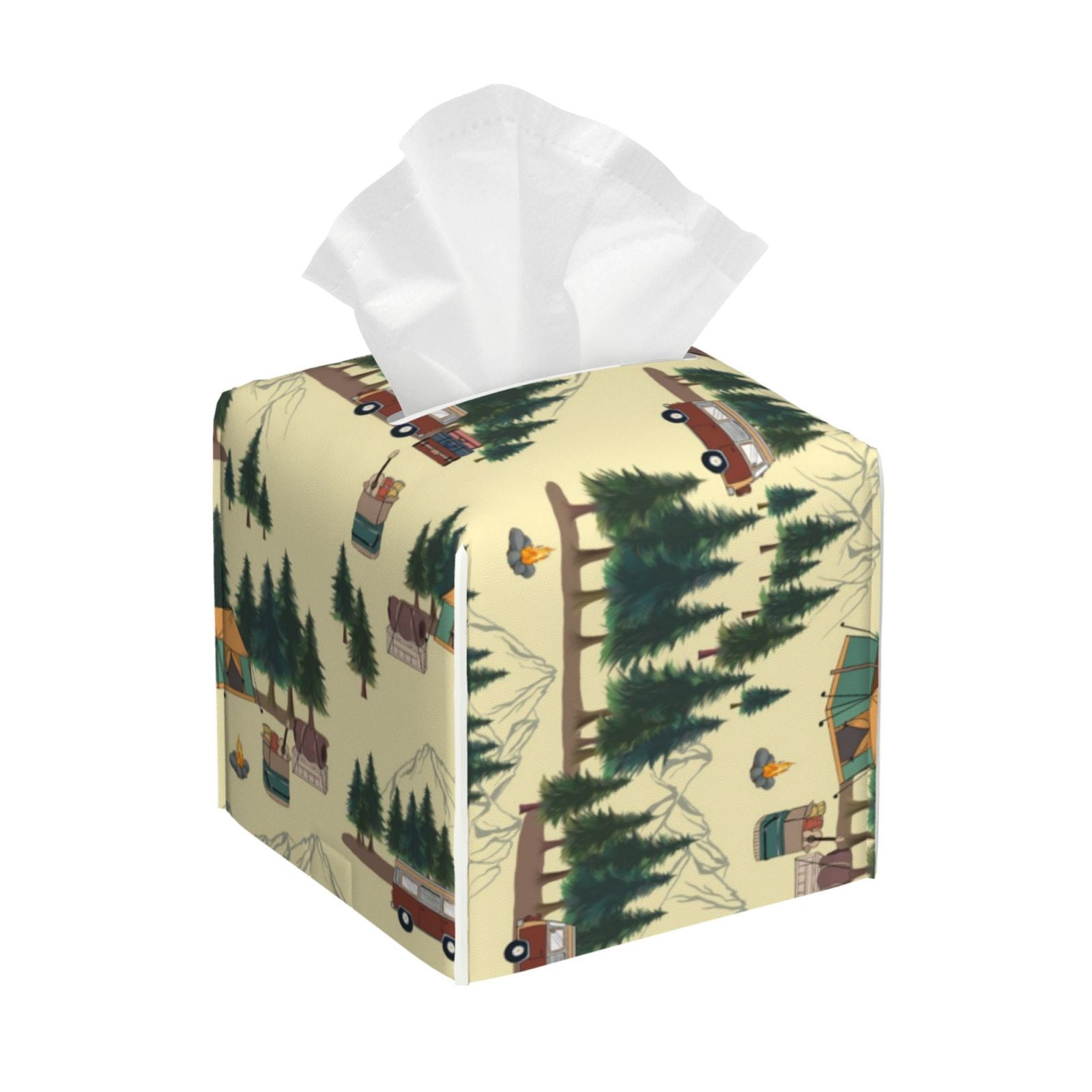 Uemuo Camping Caravan 1 Tissue Box Cover Holder, Square with Bottom ...