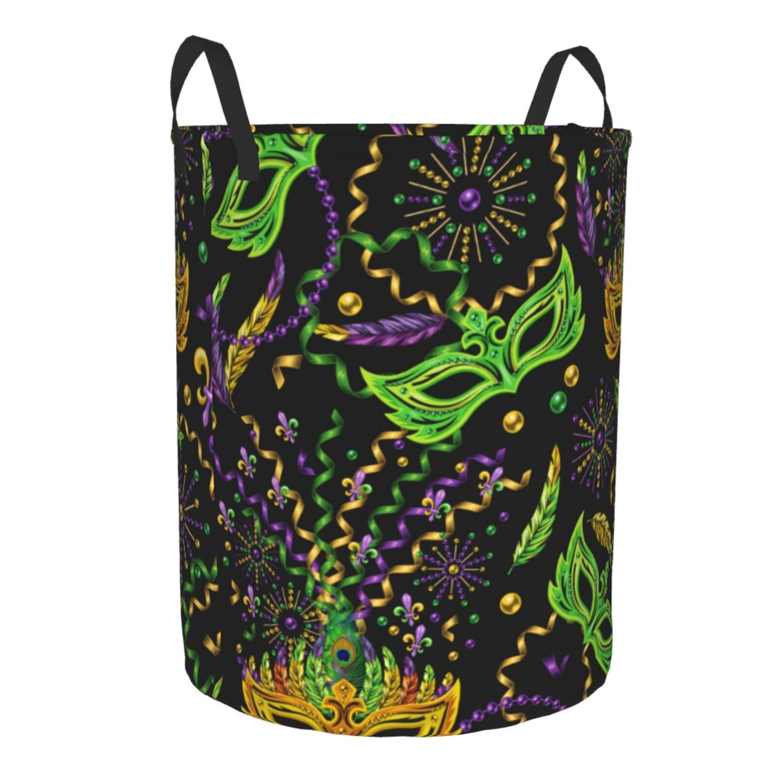 Uemuo Carnival Mardi Gras3 Pattern Circular Laundry Hamper Basket with ...