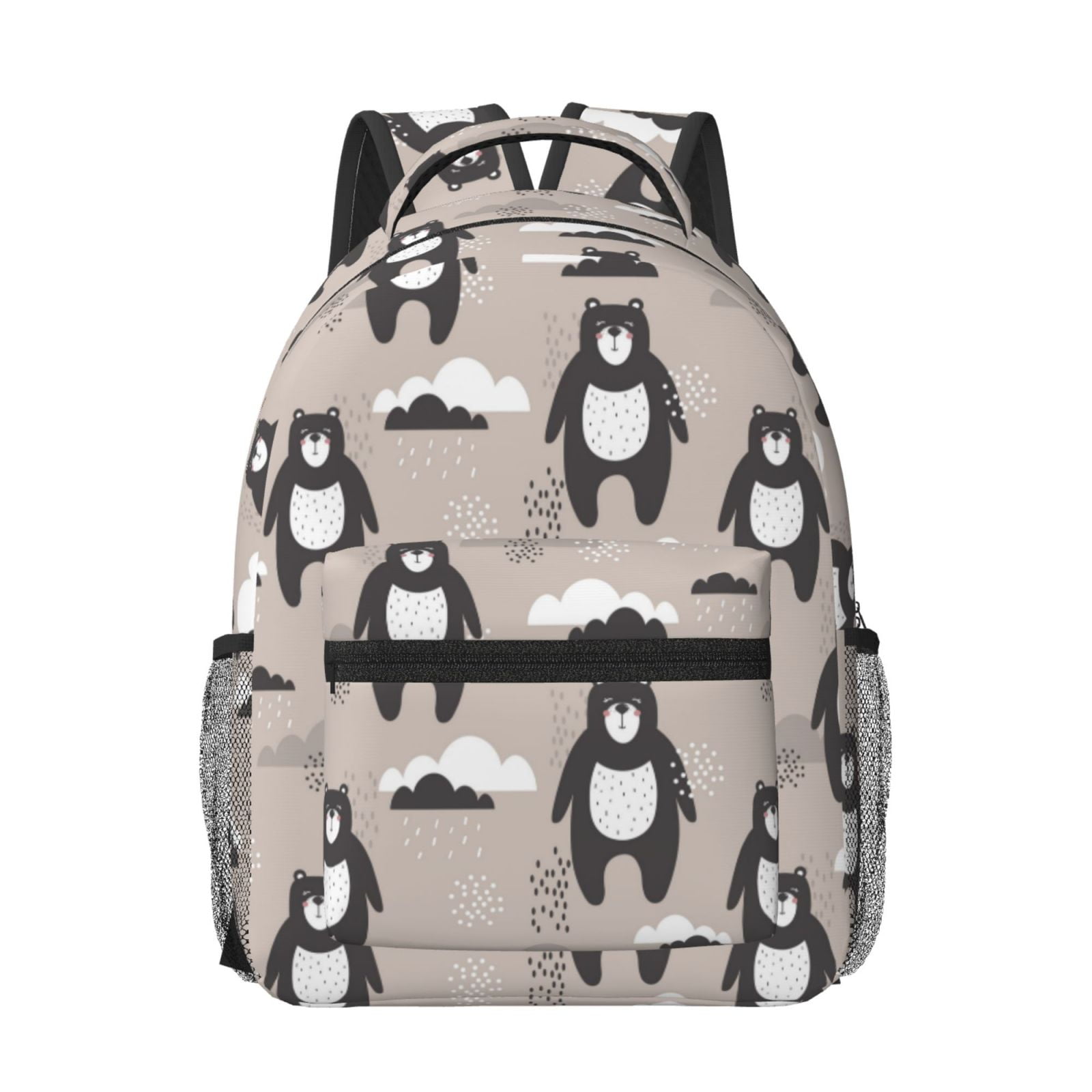Uemuo Cartoon Bear Brown Printed Student Durable Water-resistant ...