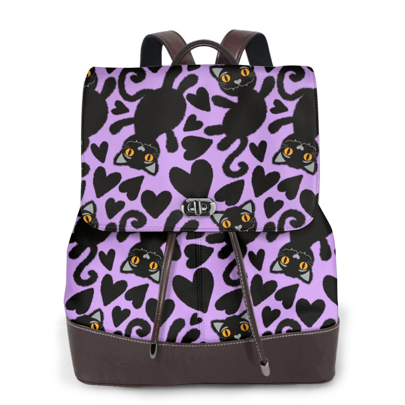 Uemuo Cartoon Black Cats for Backpack Purse for Women Large Capacity ...