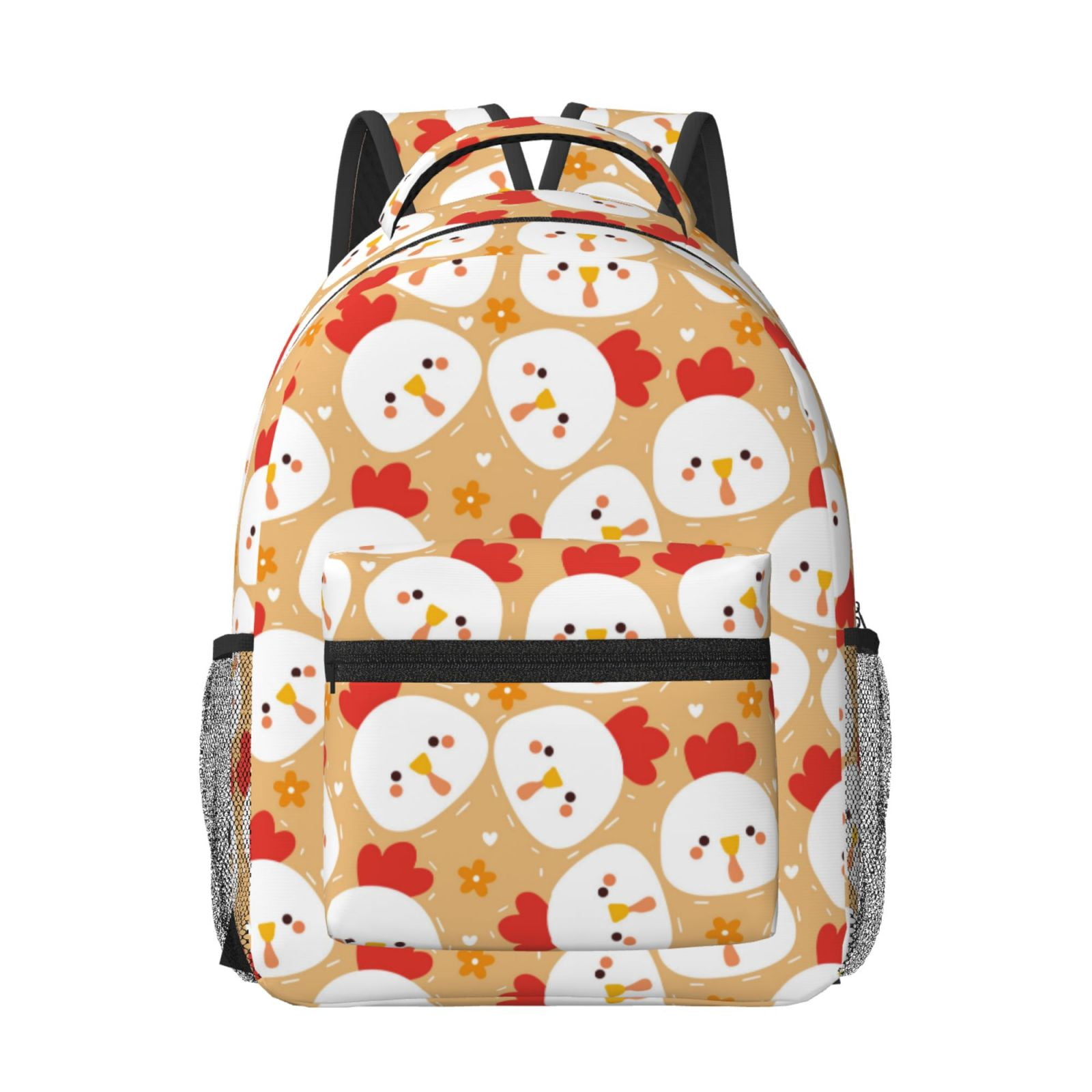 Uemuo Cartoon Chicken Printed Student Durable Water-resistant Backpack ...
