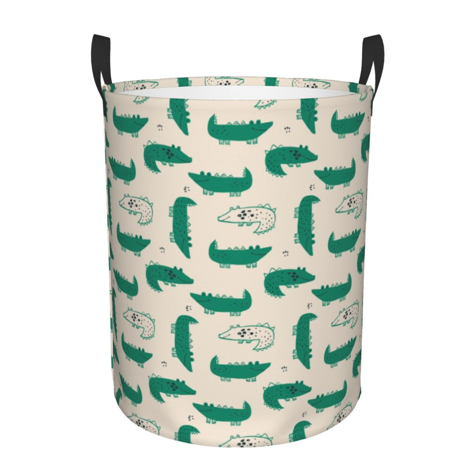 Uemuo Cartoon Crocodile Pattern Circular Laundry Hamper Basket with ...