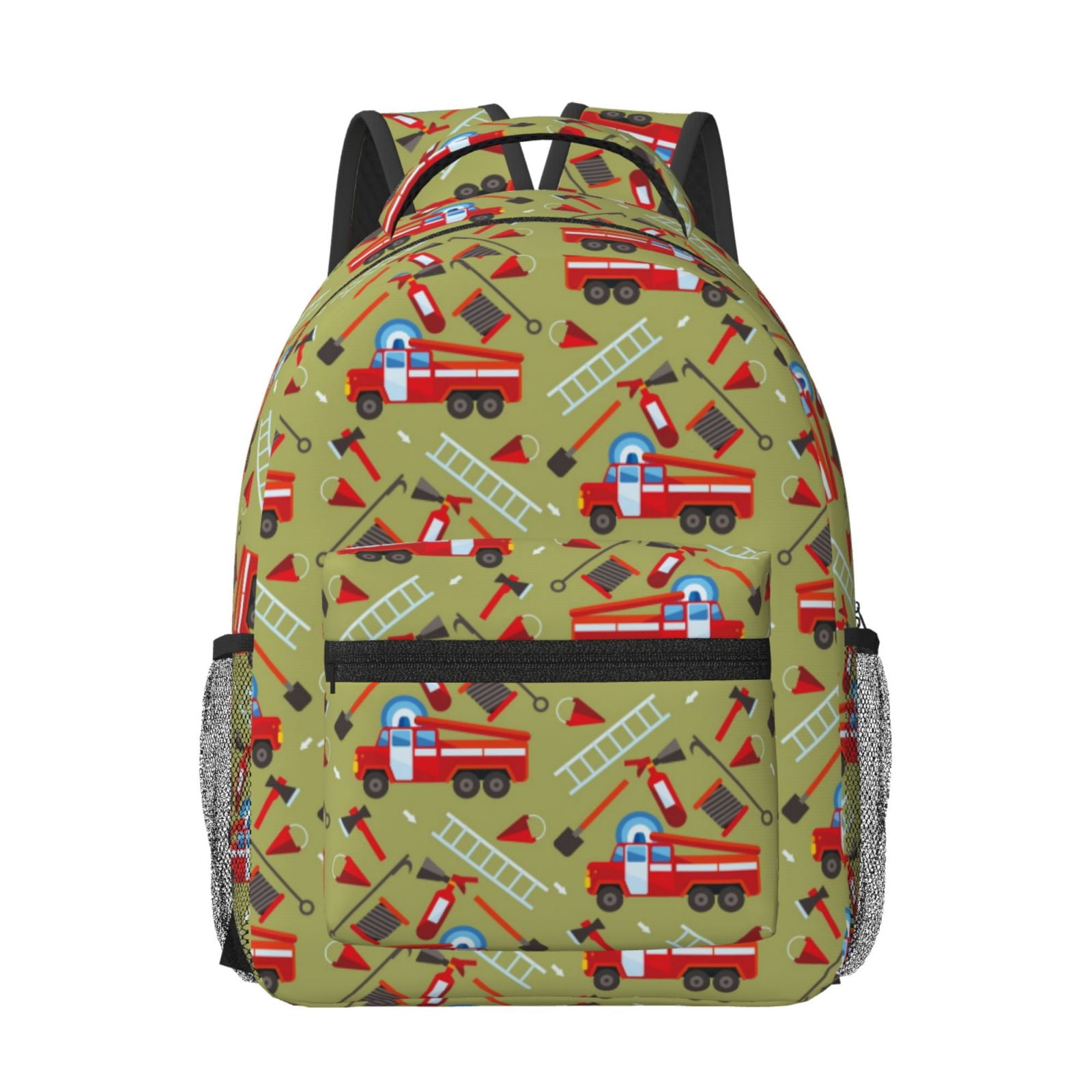 Uemuo Cartoon Fire Truck Printed Student Durable Water-resistant ...