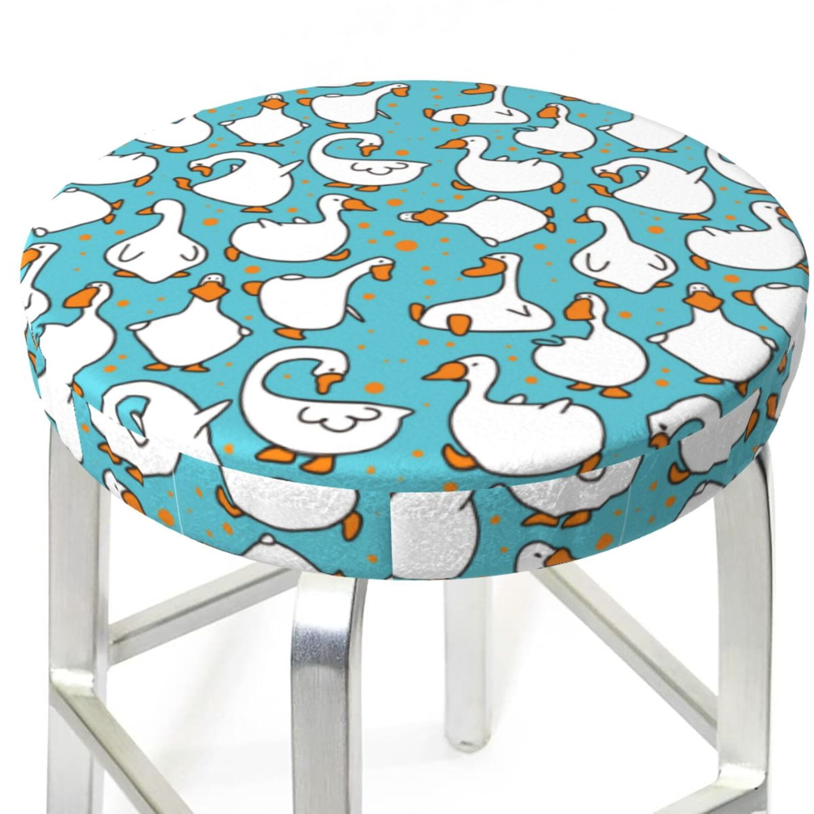 Uemuo Cartoon Funny Goose Pattern Round Bar Stool Seat Covers Washable ...