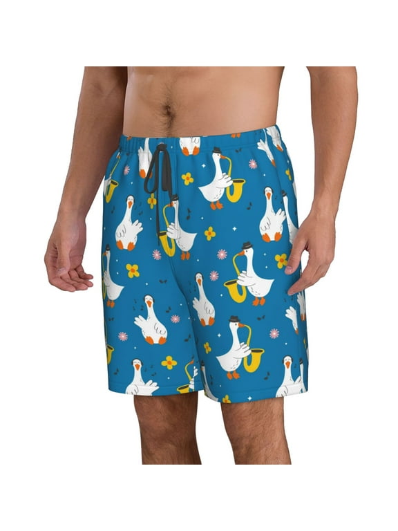 Cauagu Cartoon Dog And Cat Print Men's Swim Trunks,Hawaiian Bathing ...